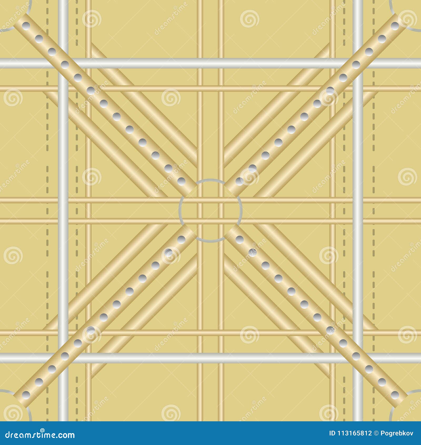 Seamless Geometric Pattern with Metallic Tubes Stock Vector ...