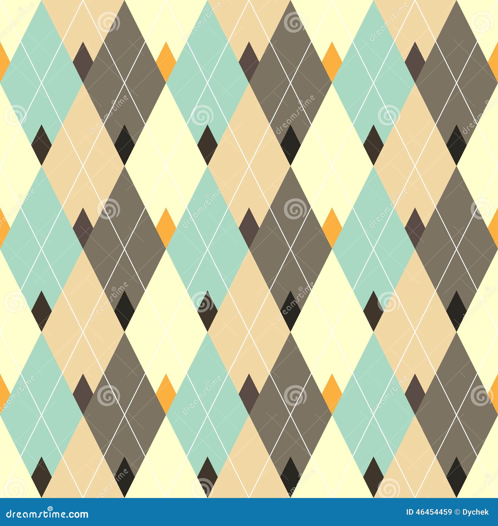 Seamless Geometric Pattern with Multicolored Diamond. Stock Vector ...