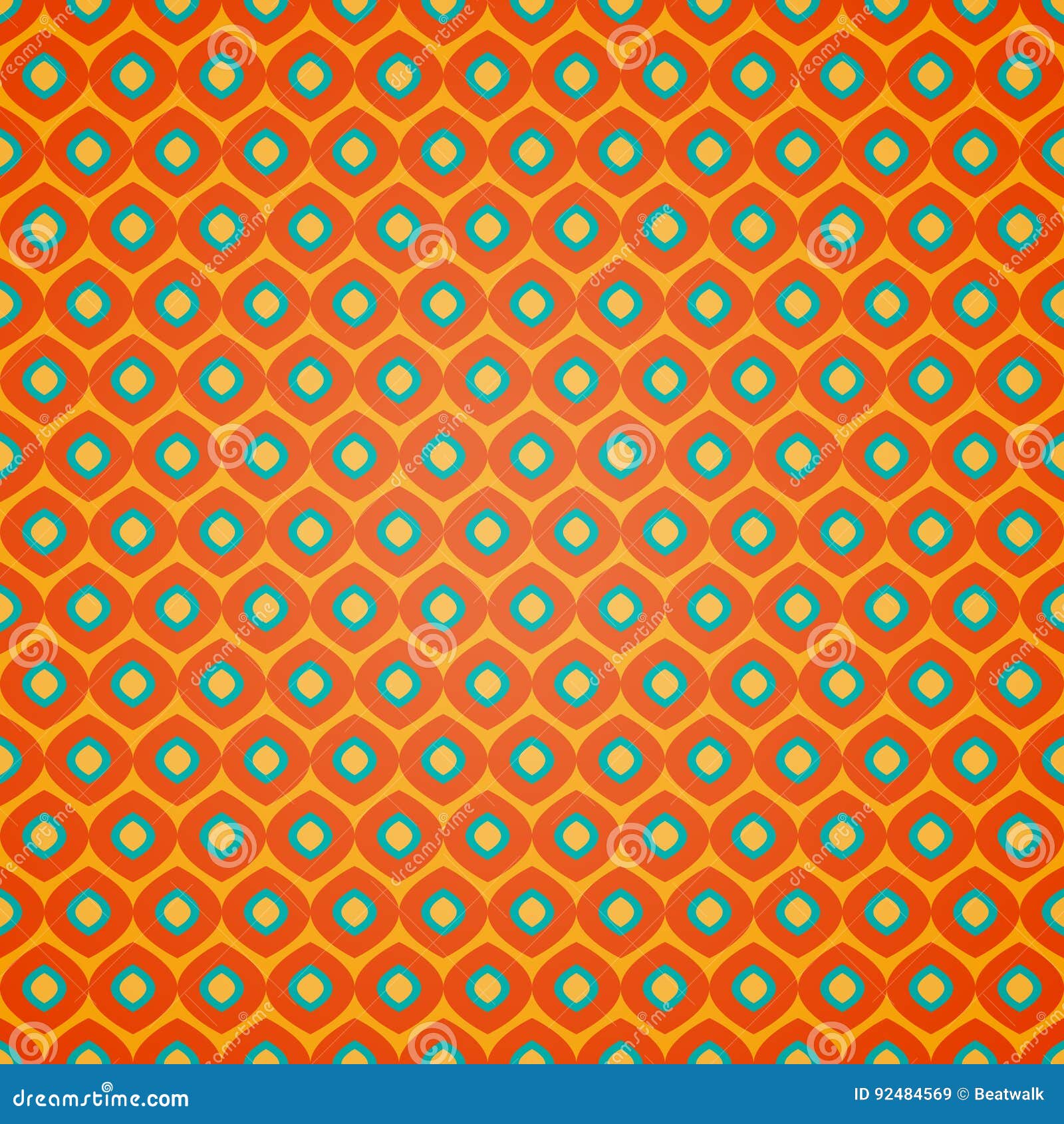 Seamless Geometric Pattern on Orange Background Stock Vector ...