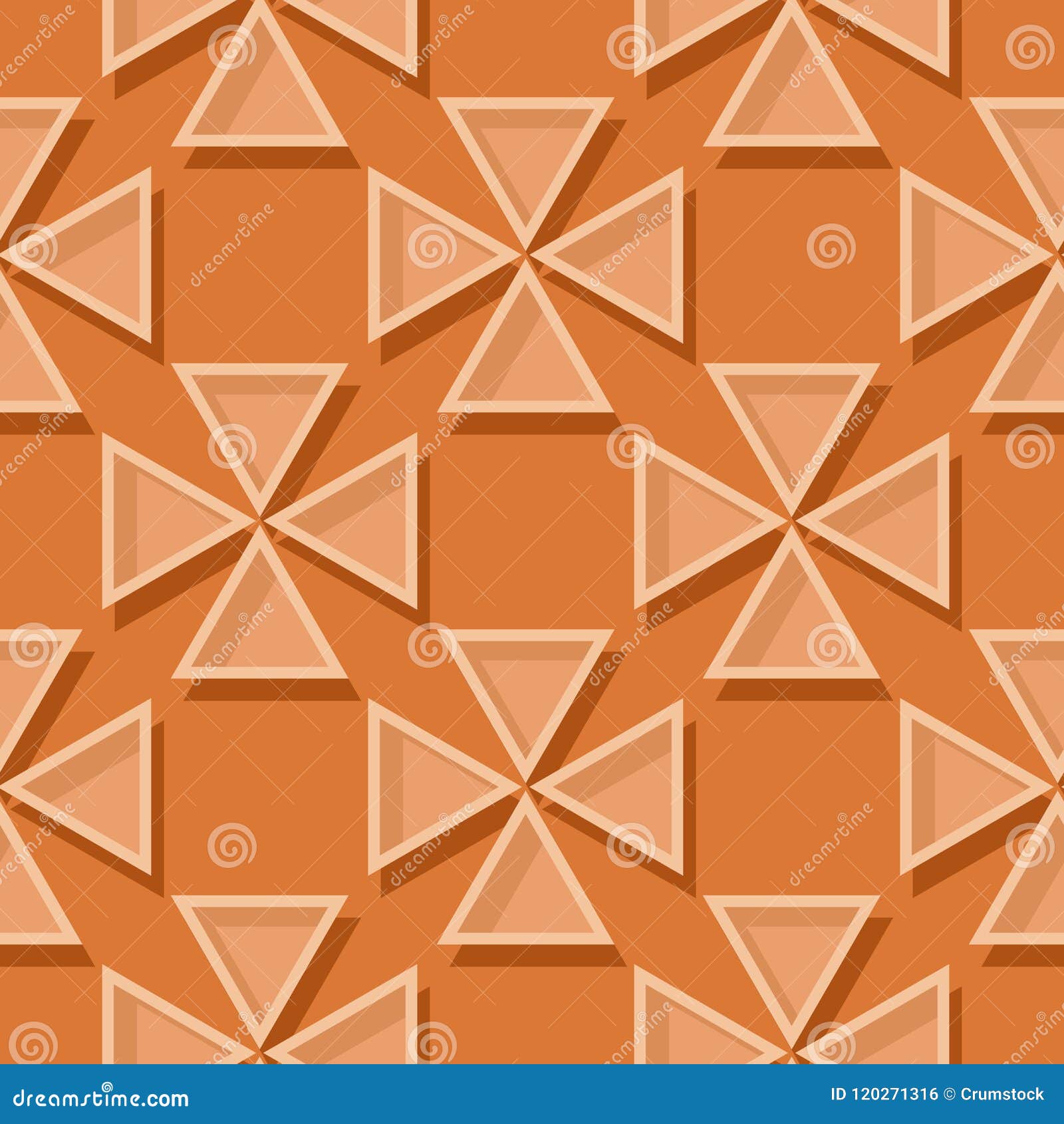 Seamless Geometric Pattern. Orange 3d Design Stock Vector ...