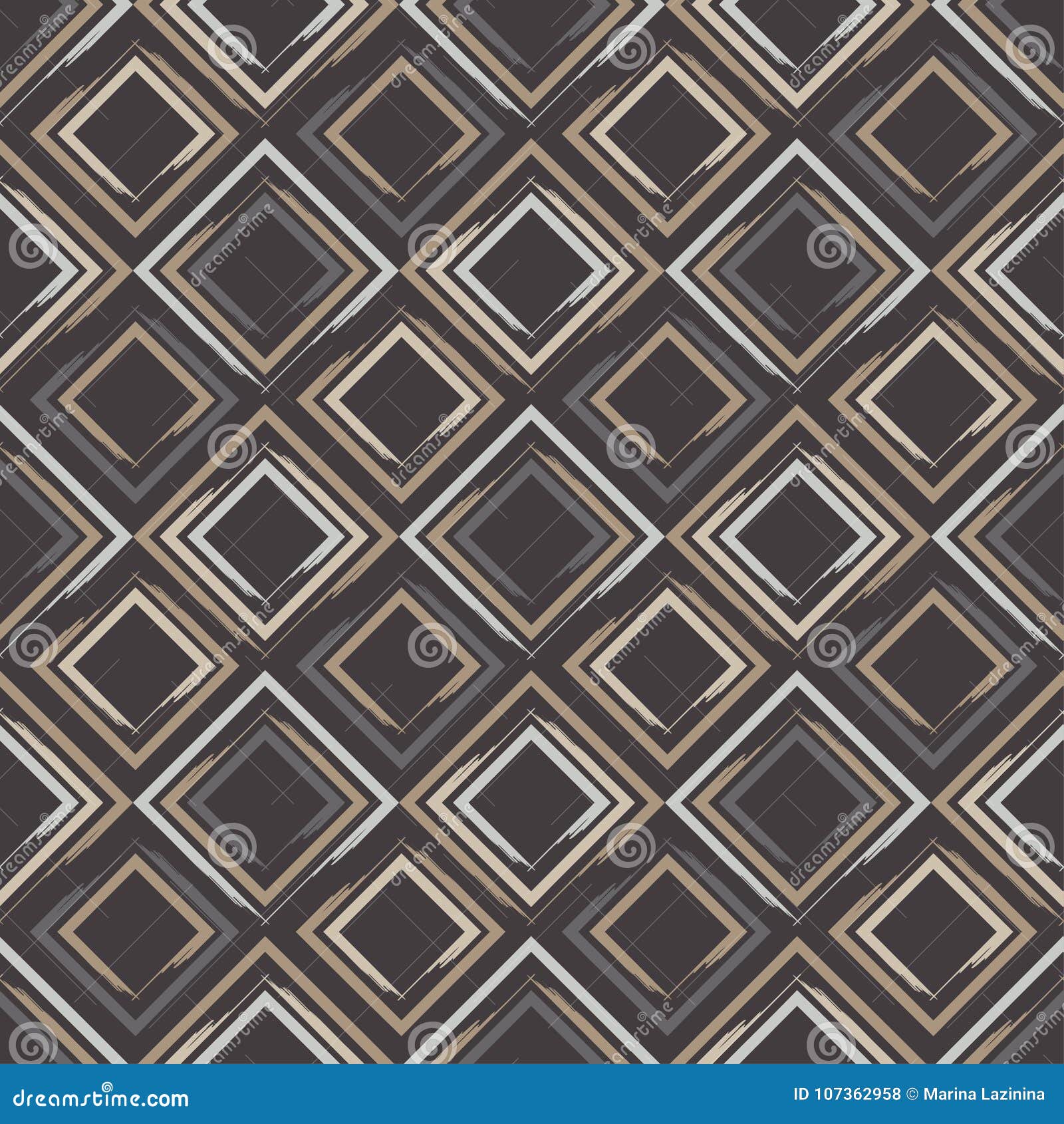Seamless Geometric Pattern. Pattern of Quadrilaterals. Brushwork Stock ...
