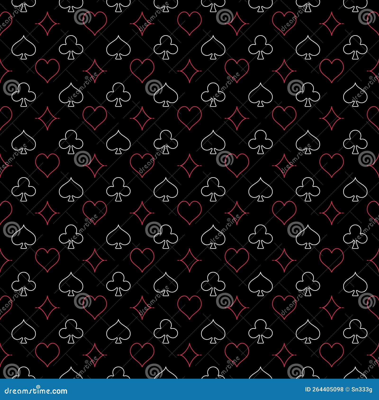 Seamless Geometric Pattern with Playing Card Suits Symbols - Casino ...