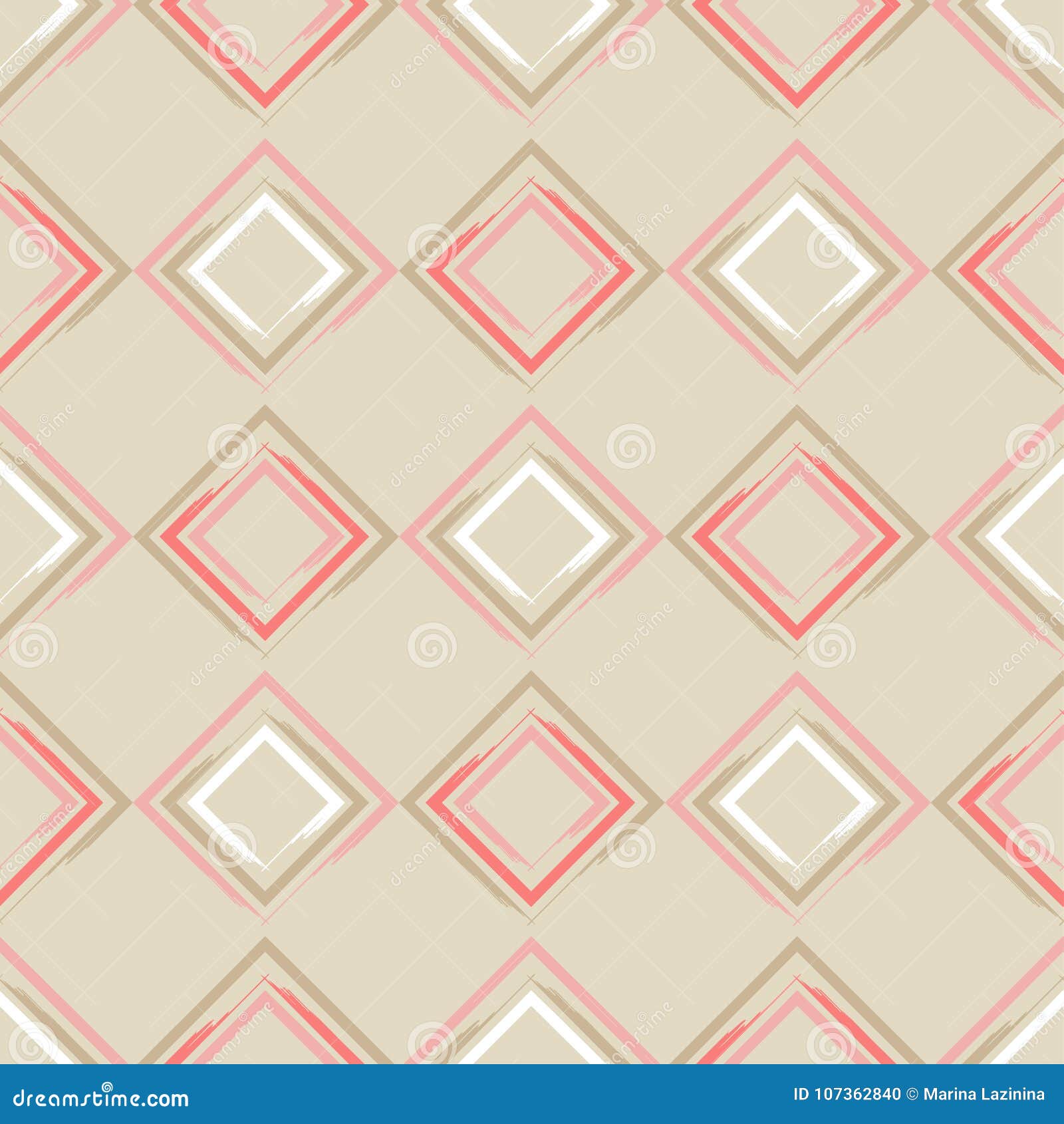 Seamless Geometric Pattern. Pattern of Quadrilaterals. Brushwork Stock ...