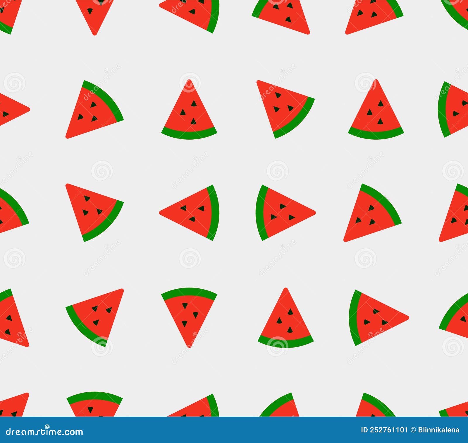 Seamless Geometric Pattern of Red Watermelon Pieces. Multicolored ...