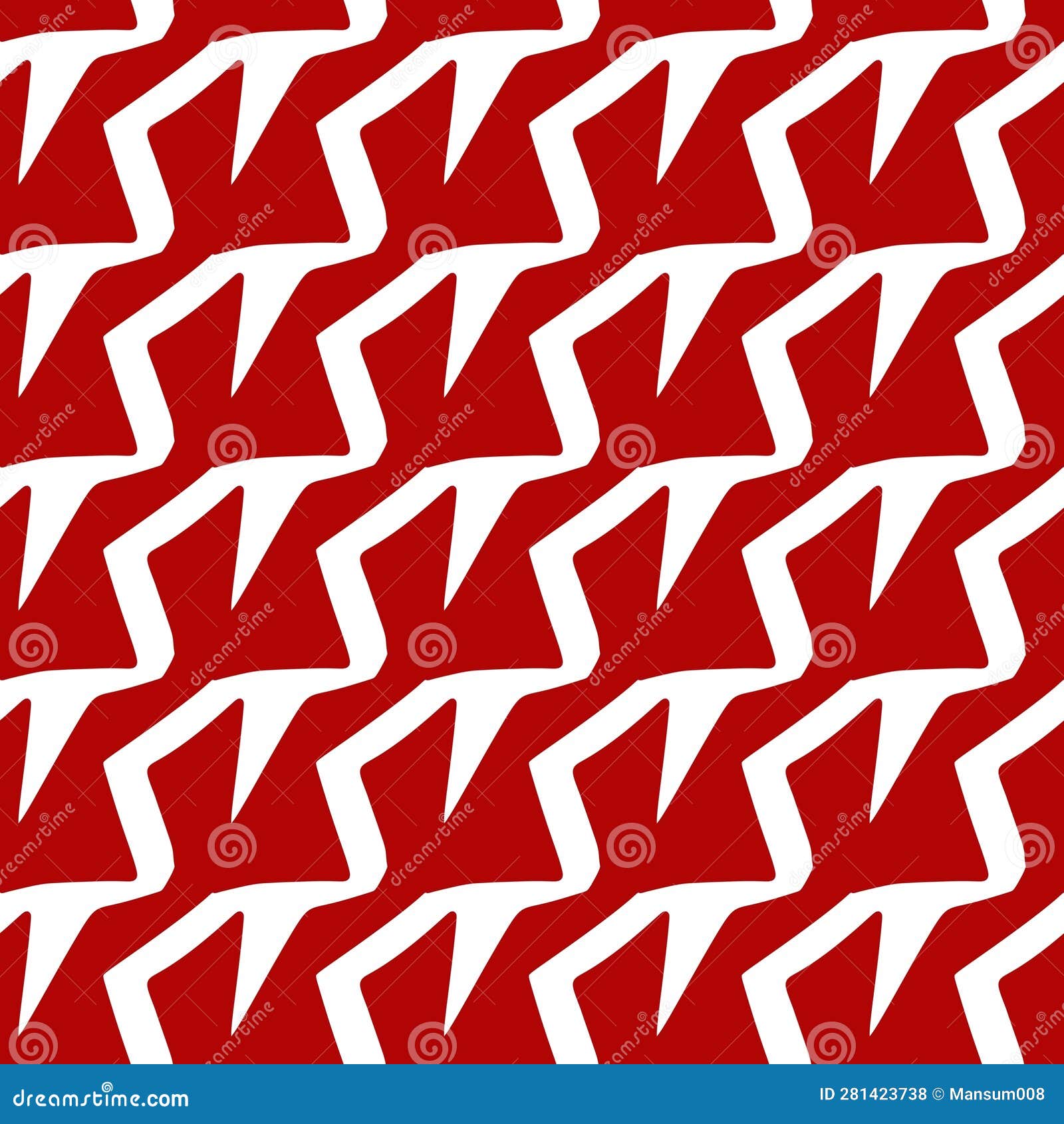 Seamless Geometric Pattern in Red and White Stock Illustration ...
