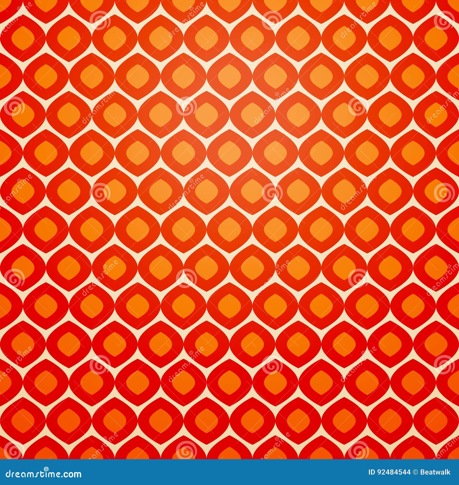 Seamless Geometric Pattern in Retro Red Colors Stock Vector ...