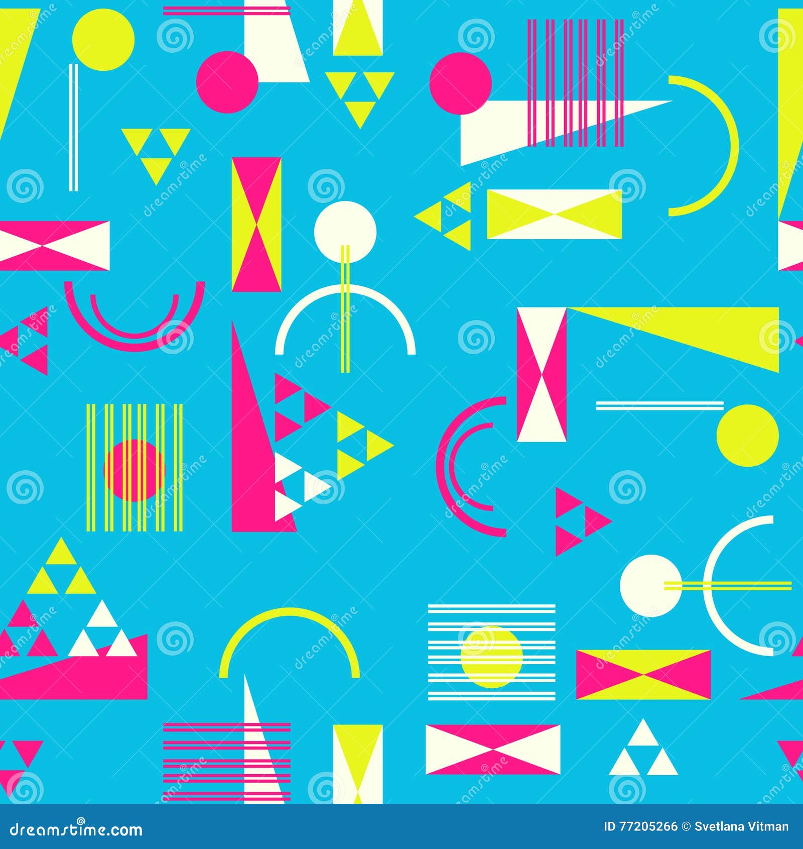 Seamless Geometric Pattern in Retro 80s Style Stock Illustration ...