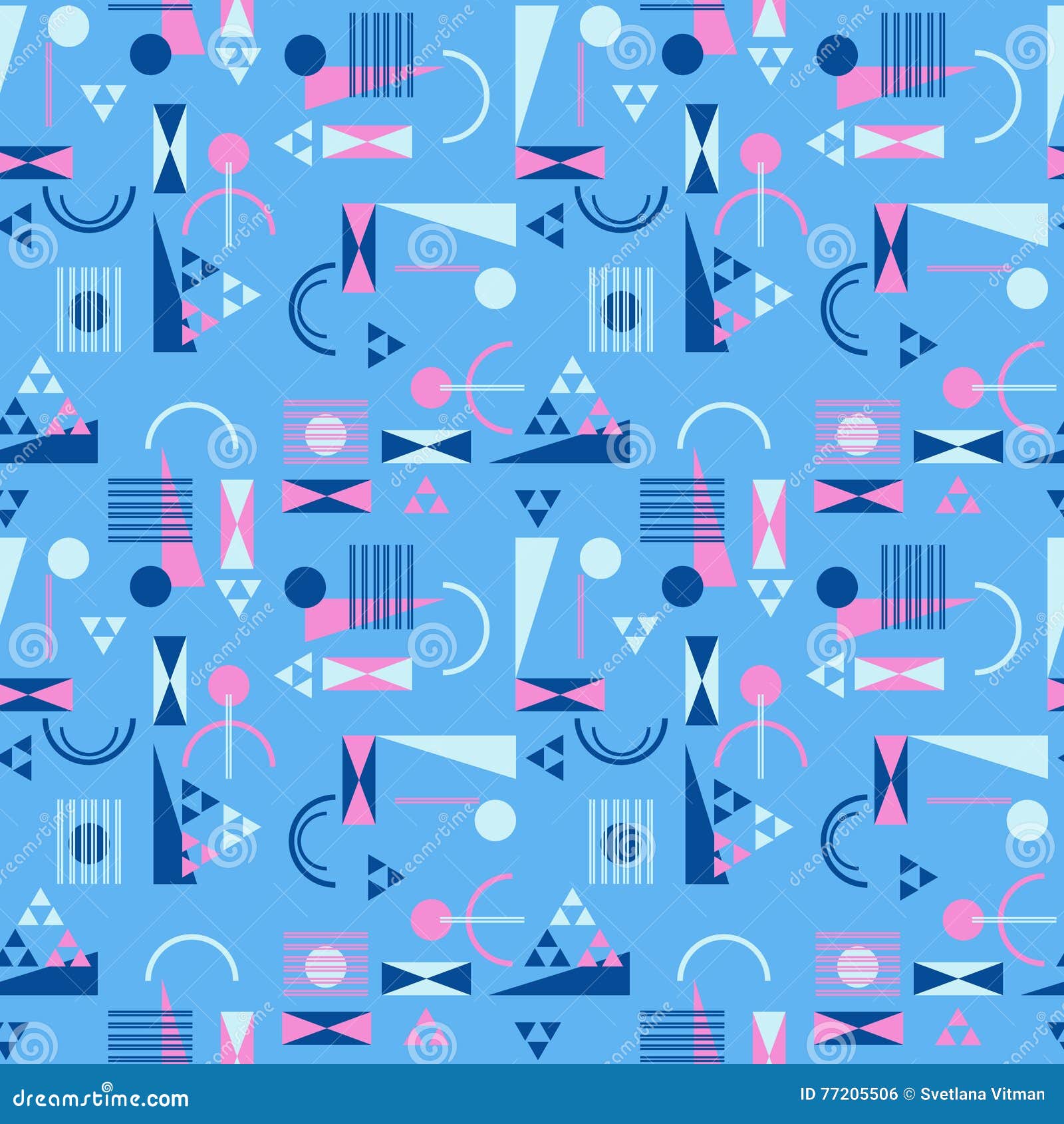 Seamless Geometric Pattern in Retro 80s Style Stock Illustration ...