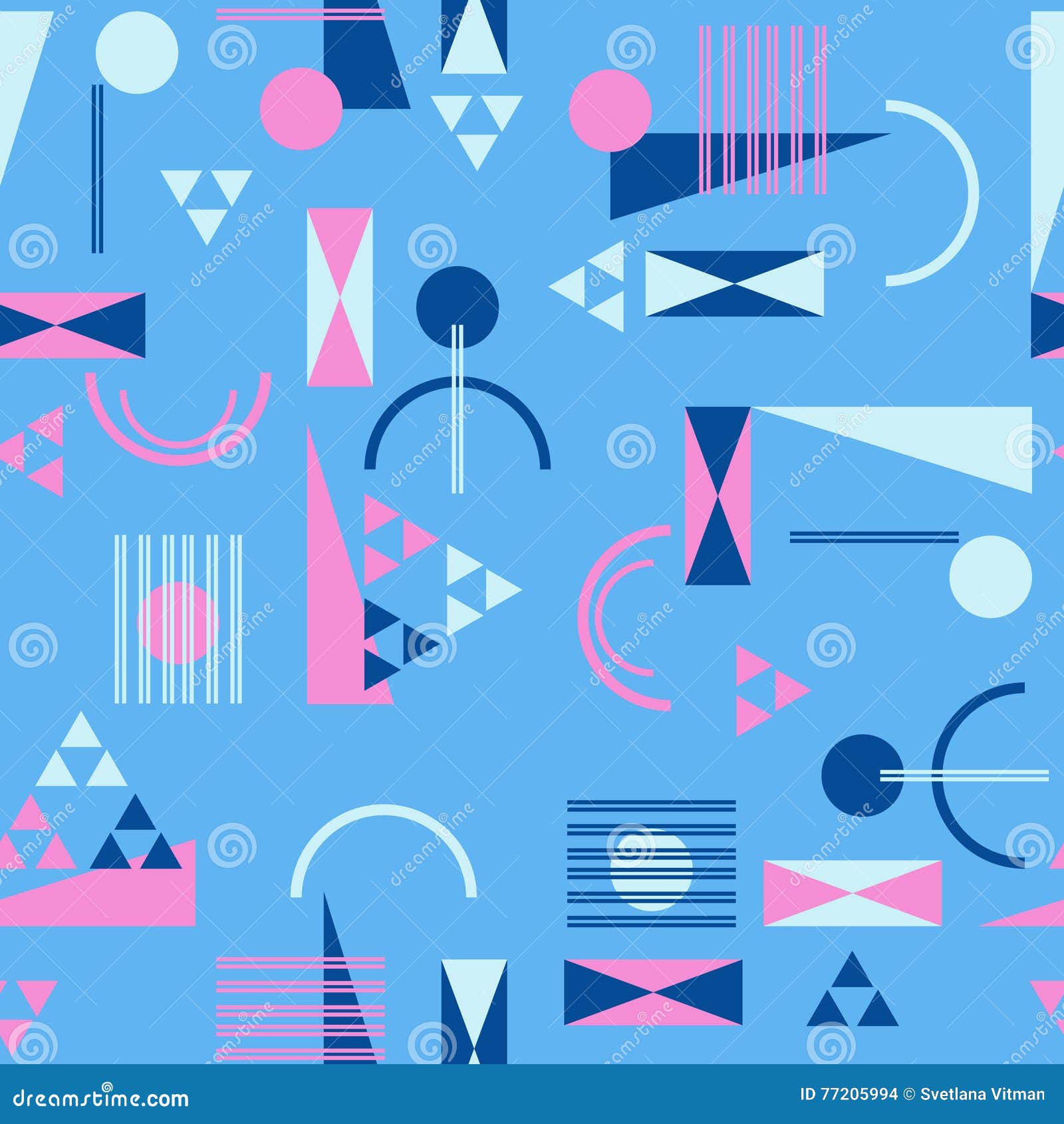 Seamless Geometric Pattern in Retro 80s Style Stock Illustration ...