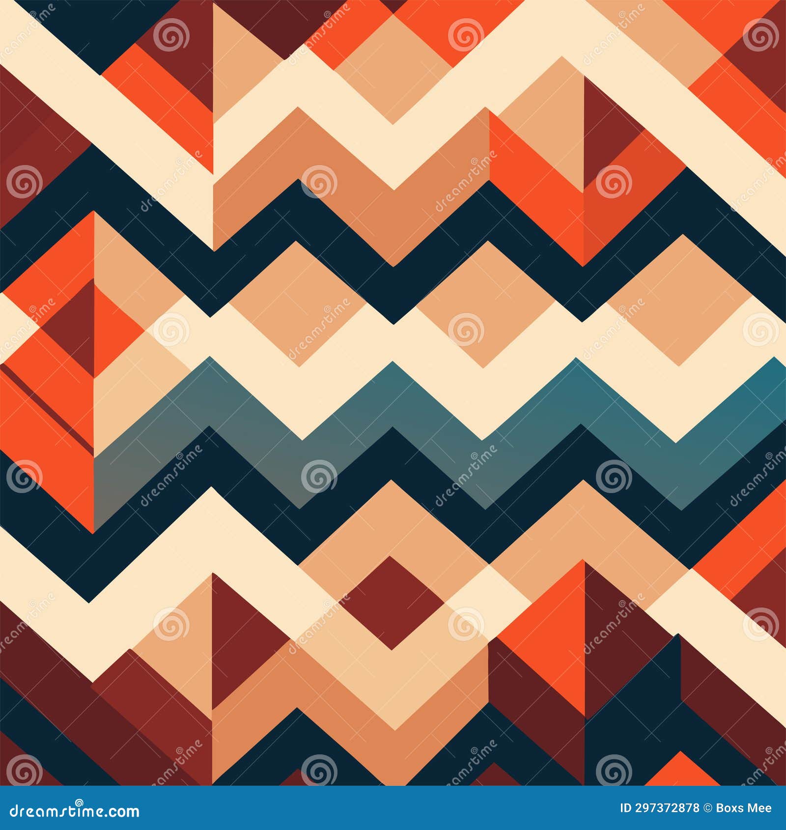 Seamless Geometric Pattern in Retro Style. Vector Illustration Stock ...