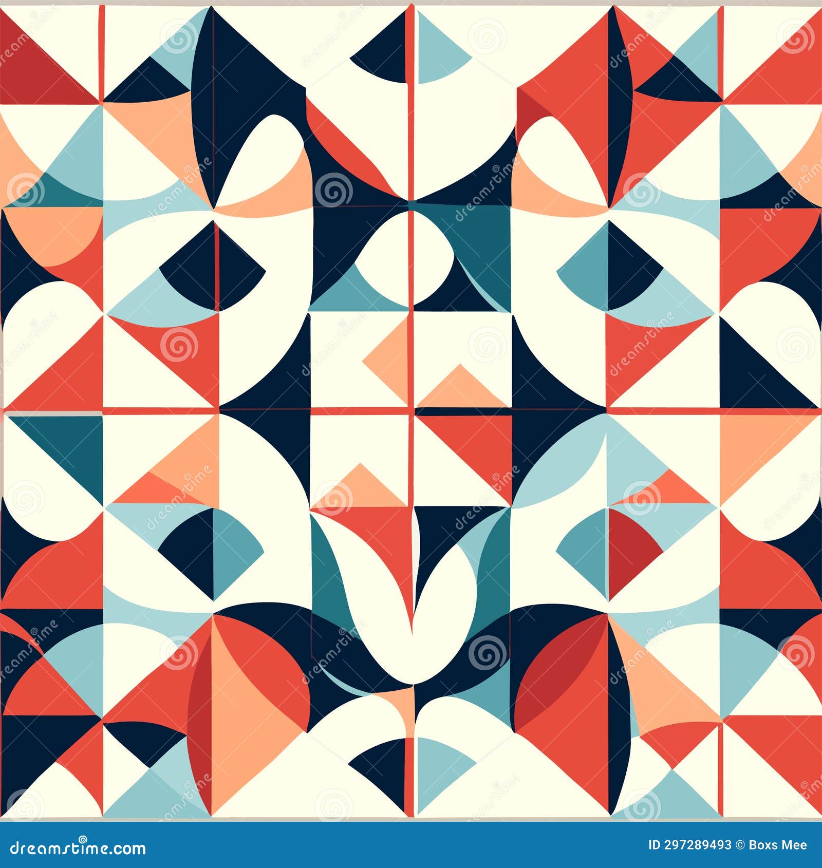 Seamless Geometric Pattern in Retro Style. Vector Illustration Stock ...