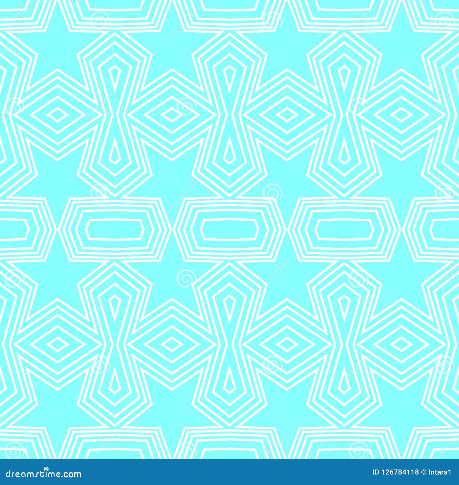 Seamless Geometric Pattern of Soft Blue Stars and Polygon Shapes with ...