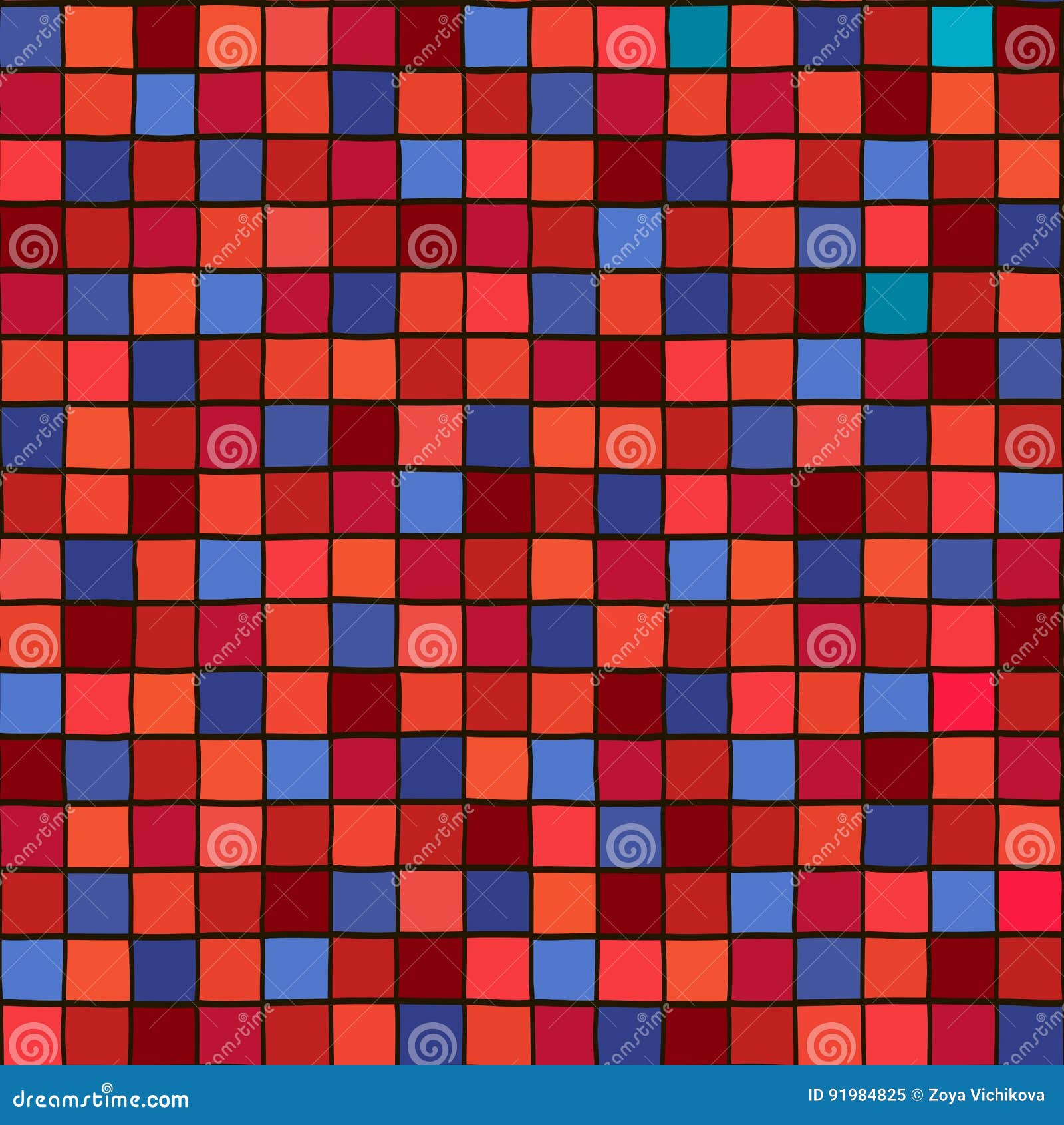 Seamless Geometric Pattern from Squares Painted by Hand 2 Stock Vector ...