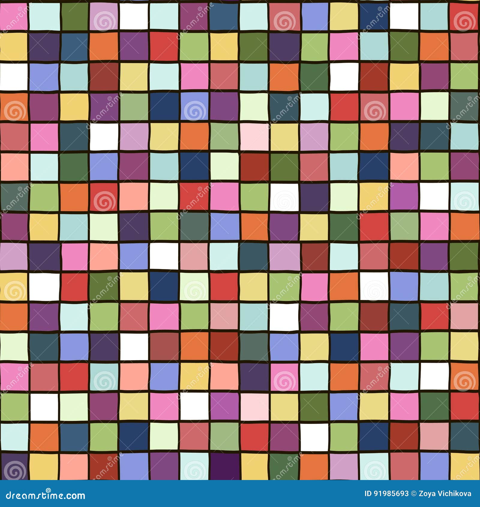 Seamless Geometric Pattern from Squares Painted by Hand 3 Stock Vector ...