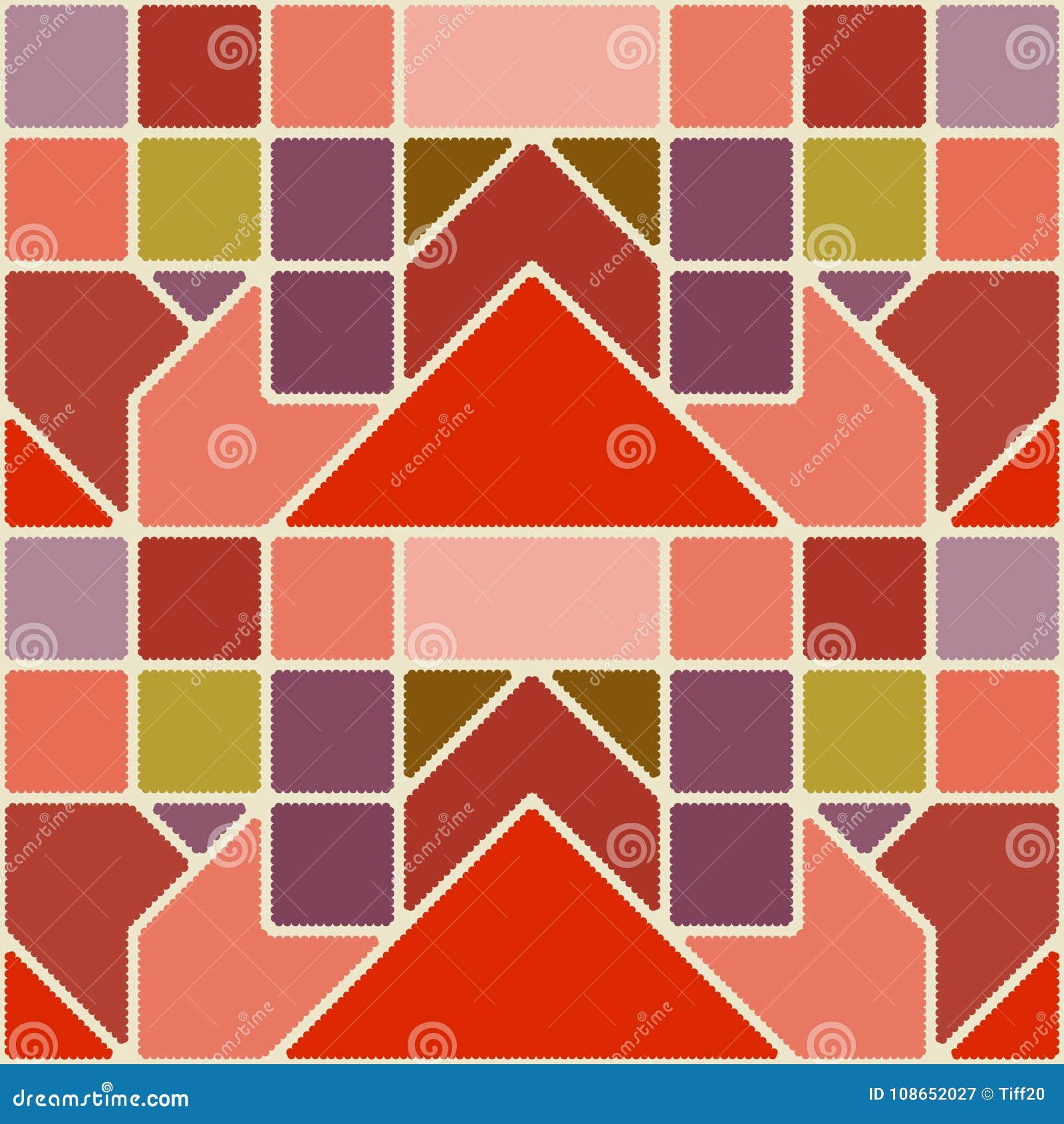 Seamless Geometric Pattern of Squares and Triangles Stock Vector ...