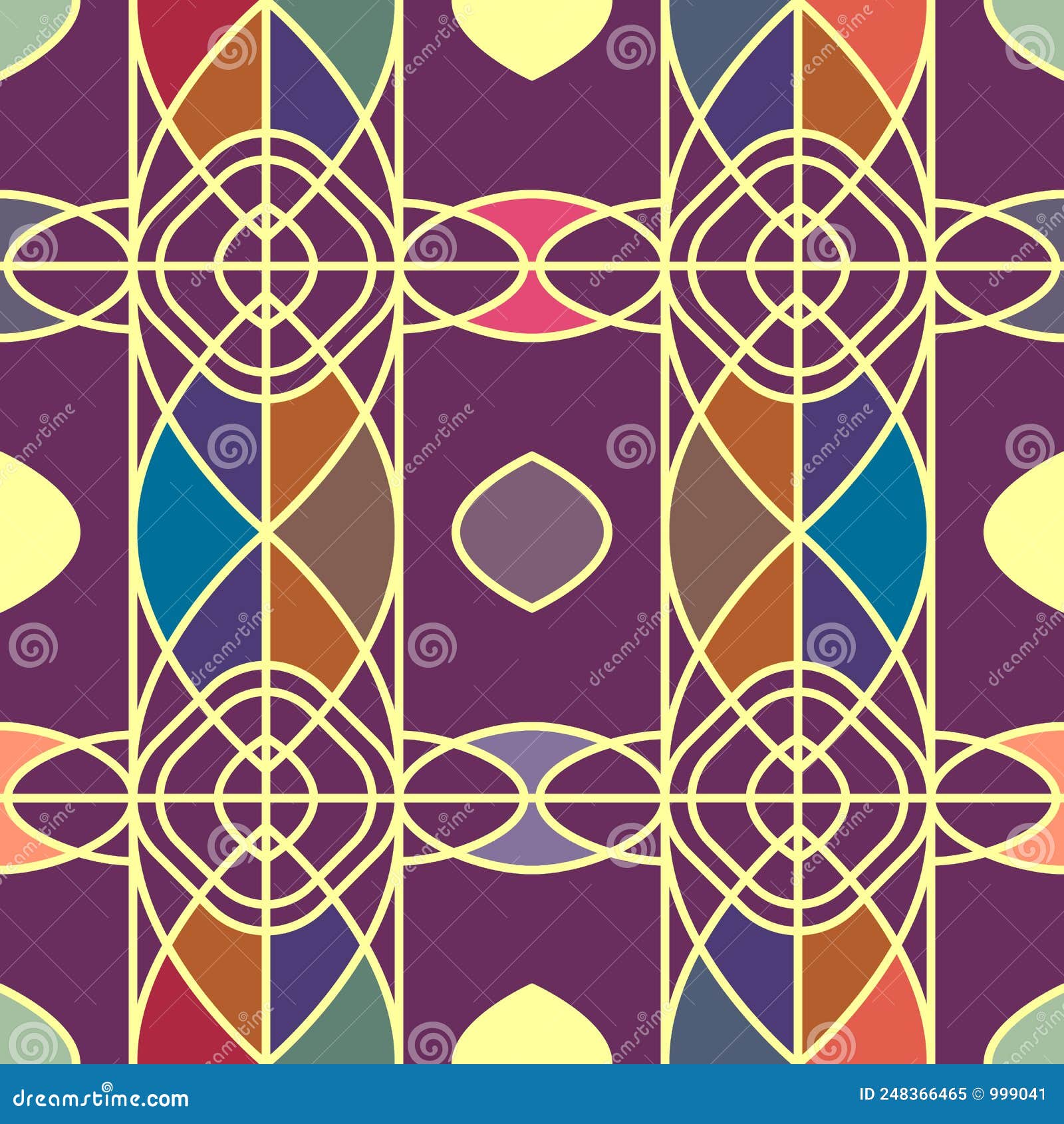 Seamless Geometric Pattern. Stained Glass. Vector Stock Illustration ...
