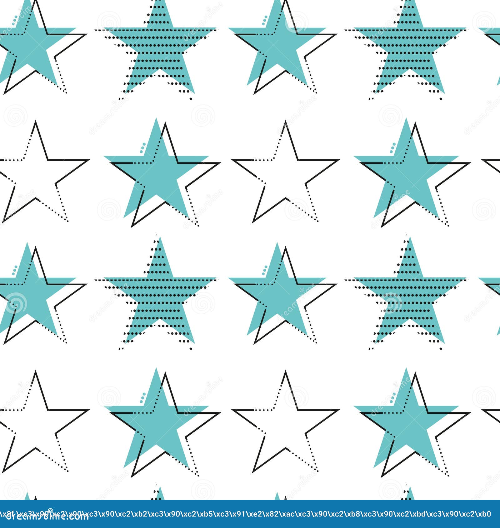 Seamless Geometric Pattern with Stars in the Memphis Style. Stock ...
