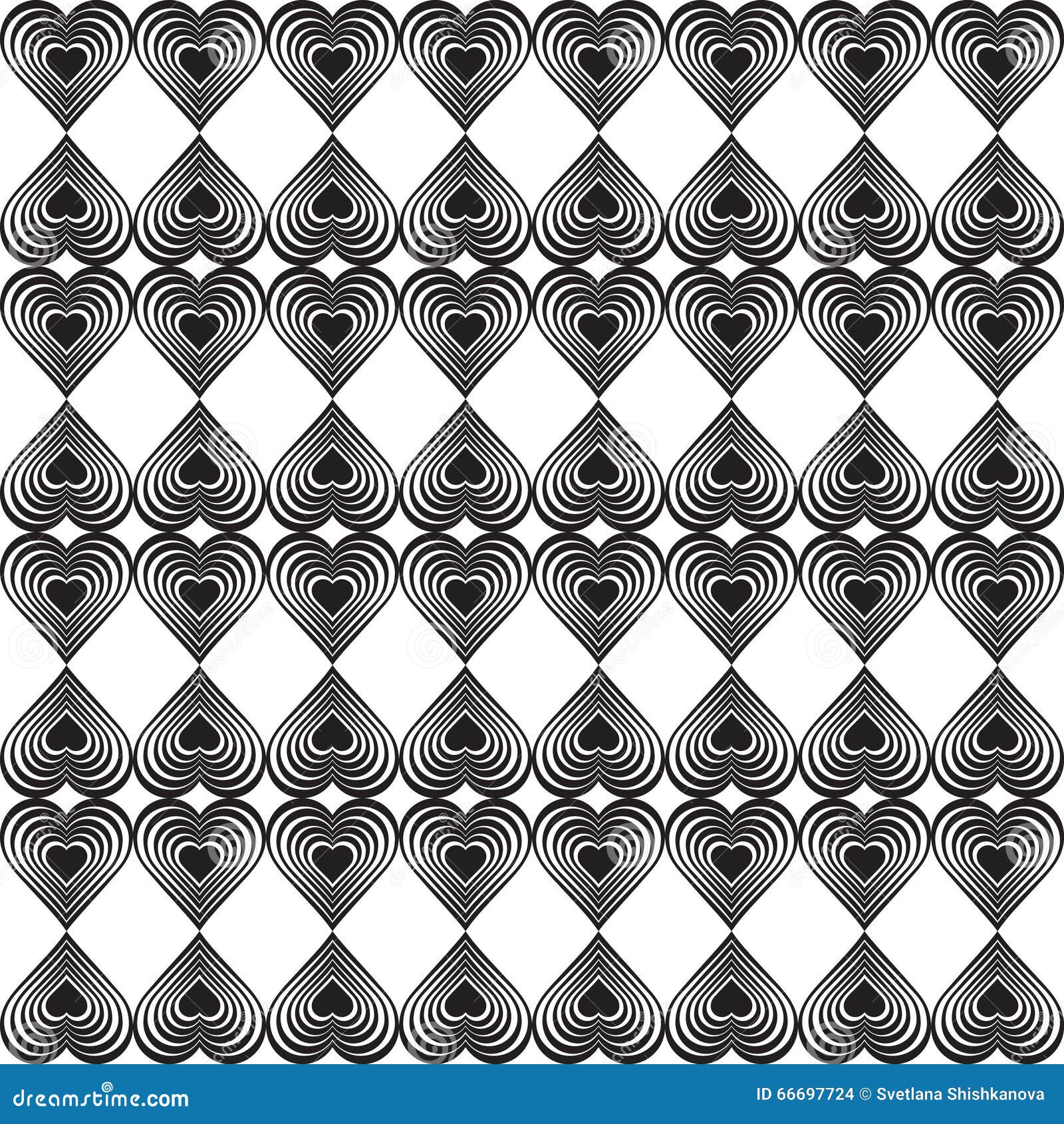 Seamless Geometric Pattern with Stylized Hearts. Stock Vector ...