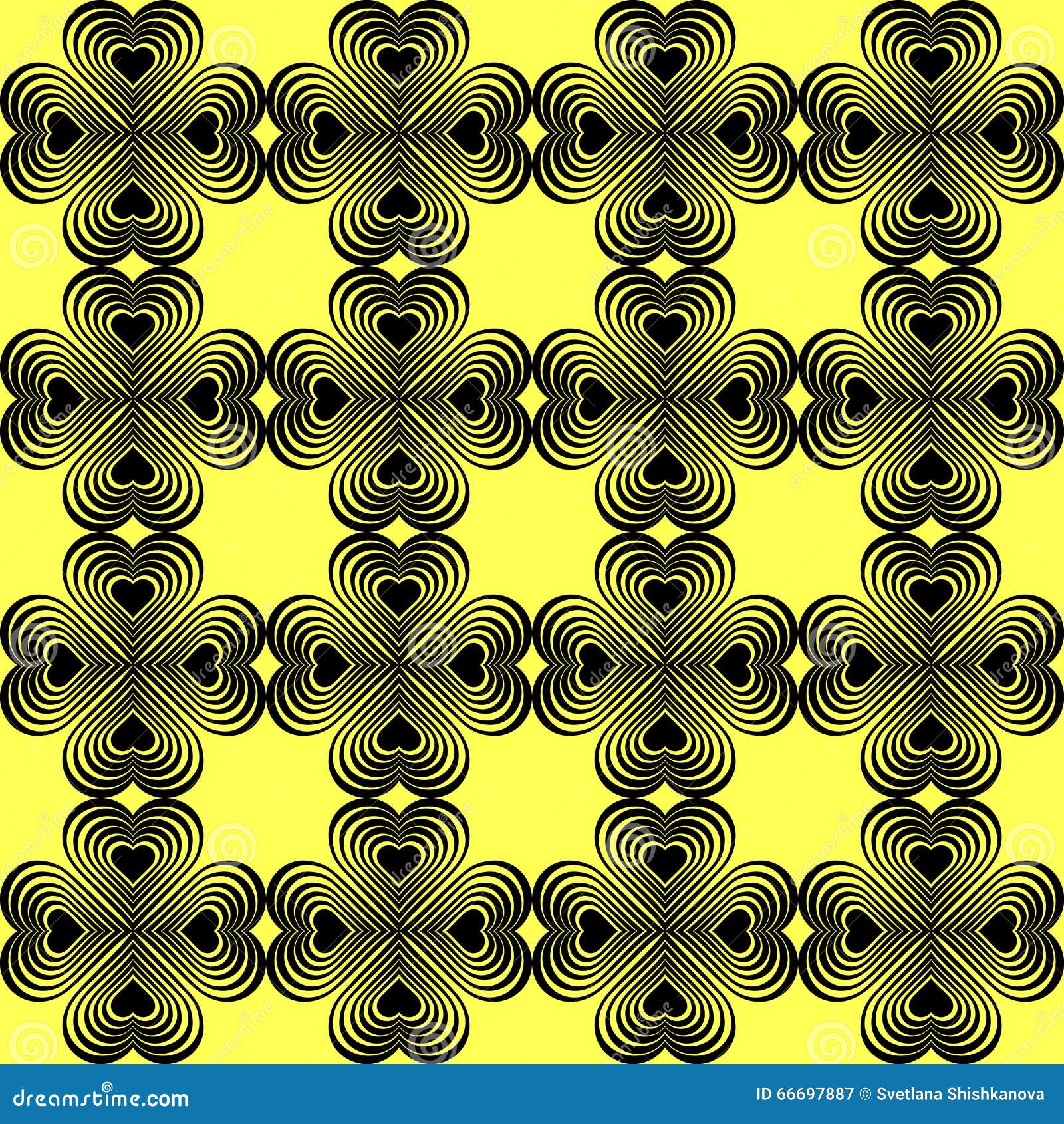 Seamless Geometric Pattern with Stylized Hearts. Stock Vector ...