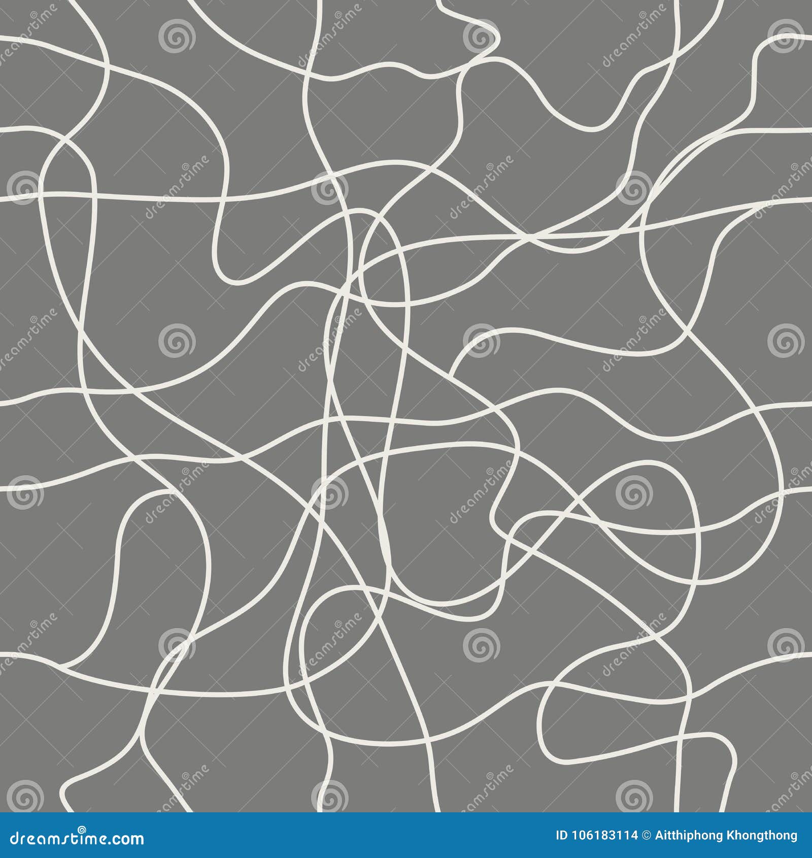 Seamless Geometric Pattern, Tangled Lines Waves Threads Stock Vector ...