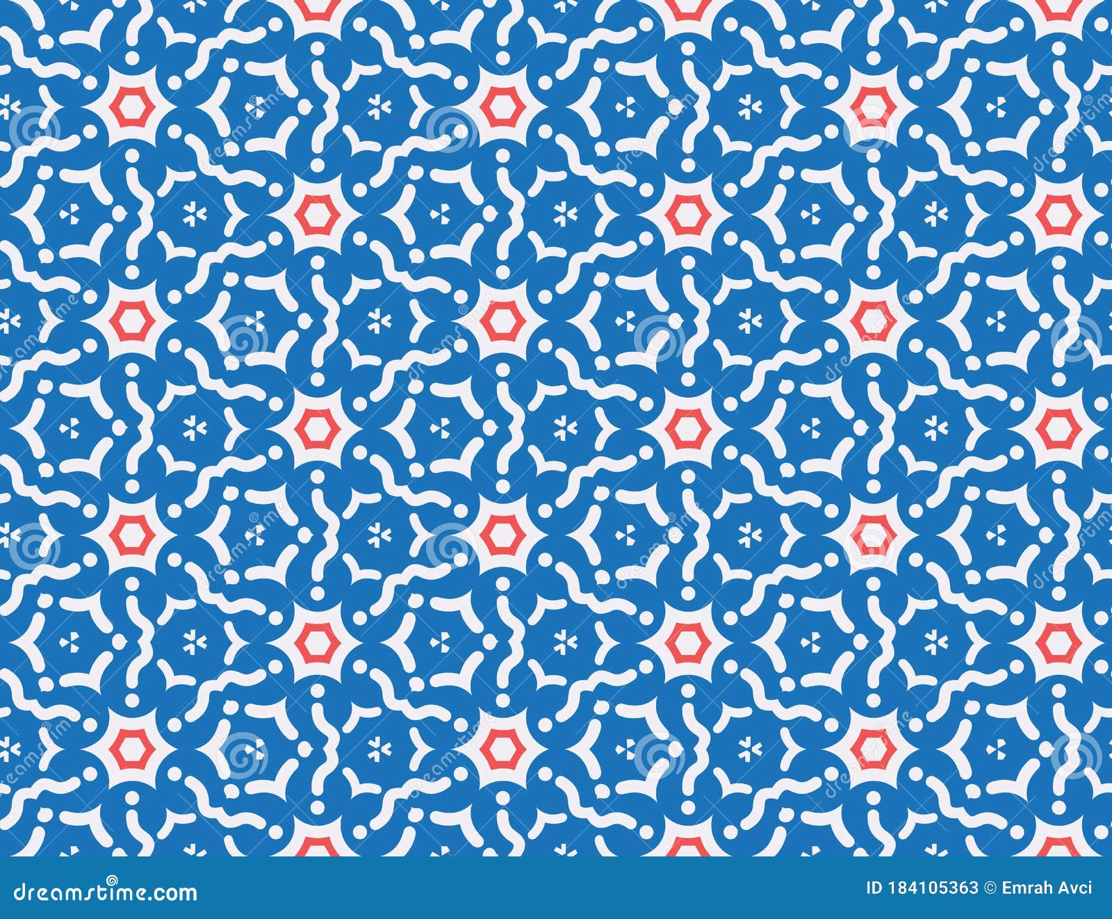Seamless Geometric Pattern, Texture or Background Vector in Blue, Red ...