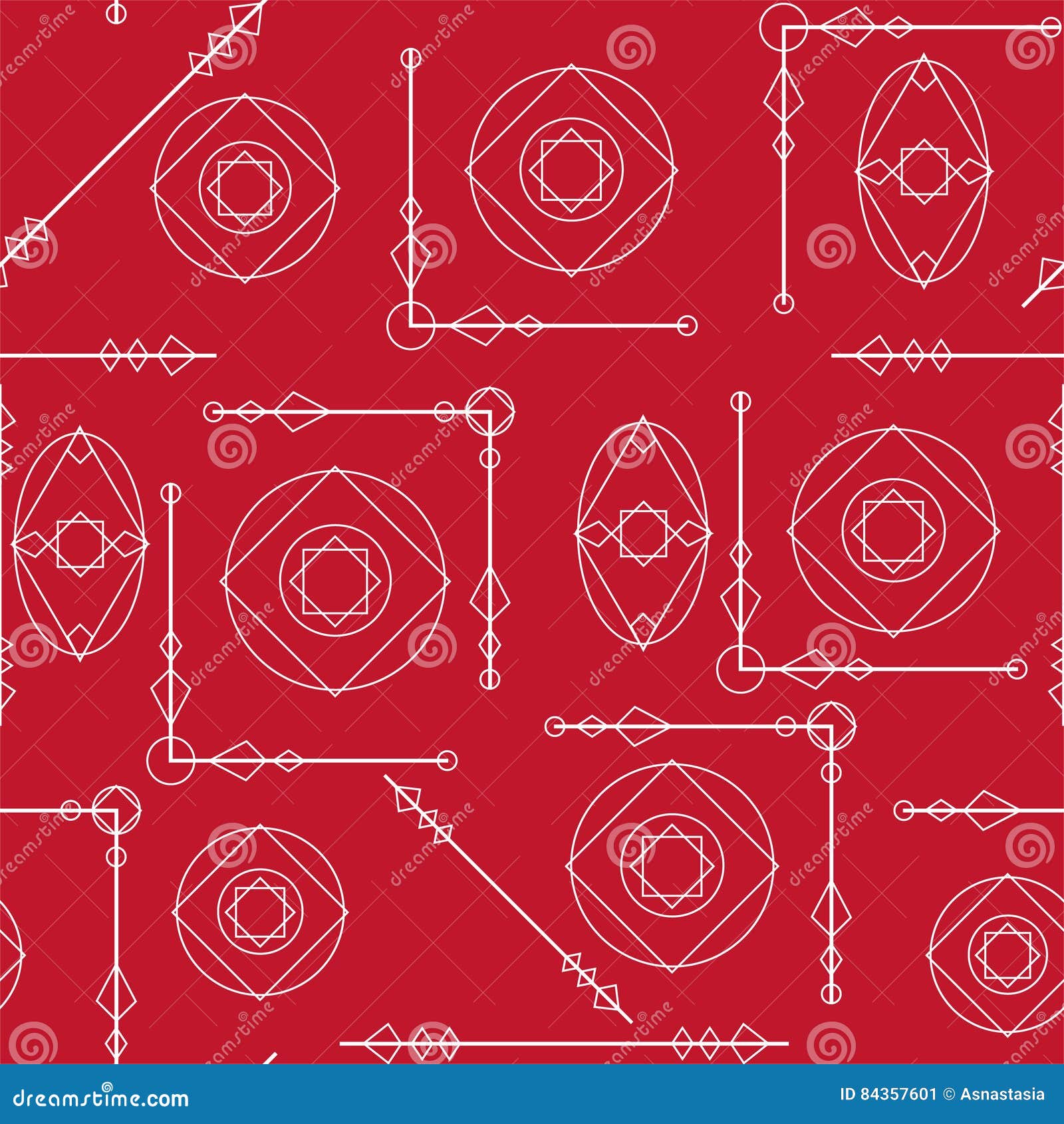 Seamless Geometric Pattern Texture in Red and White. Simple Background ...