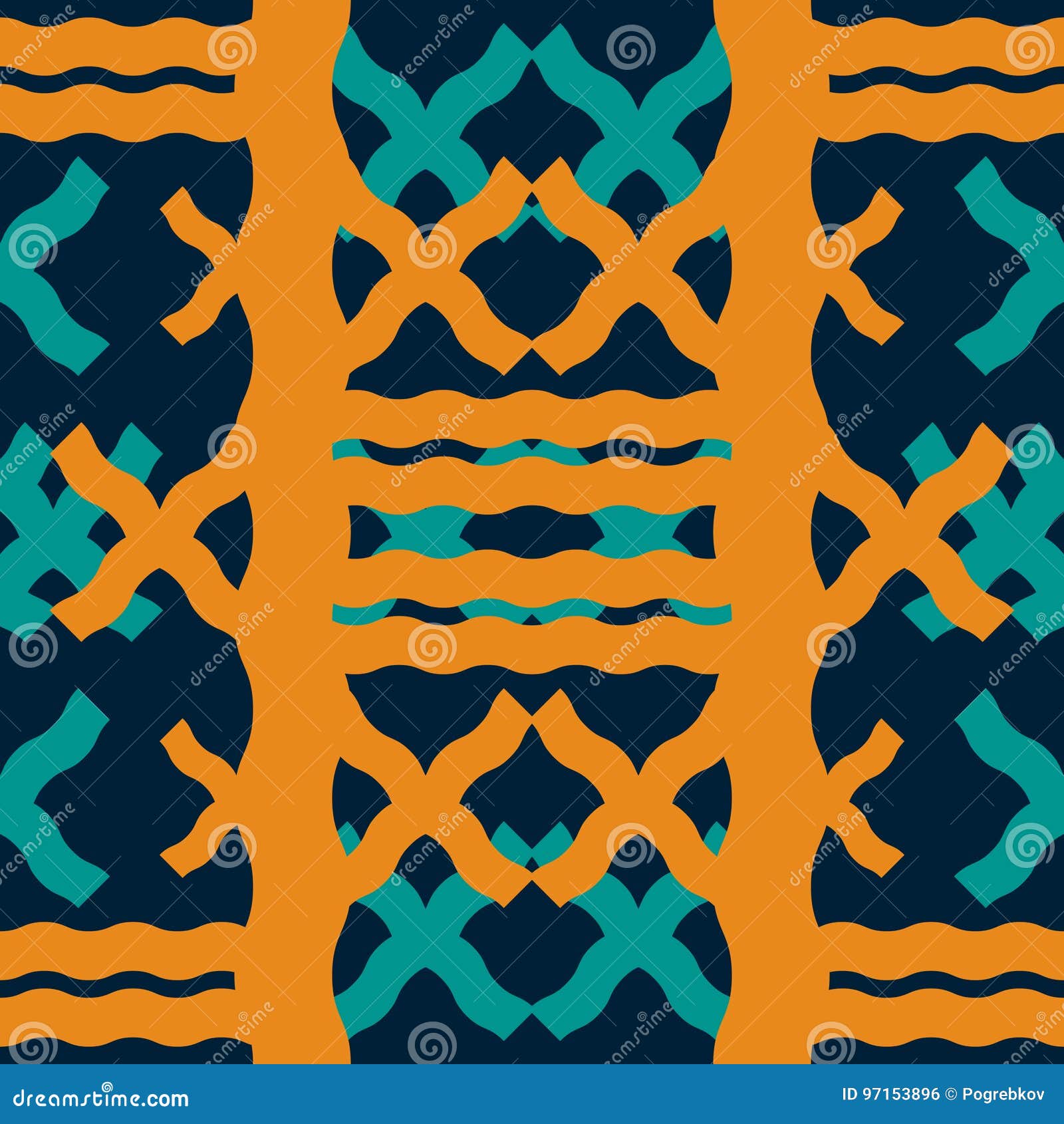 Seamless Geometric Pattern of Thick Wavy Lines Stock Vector ...