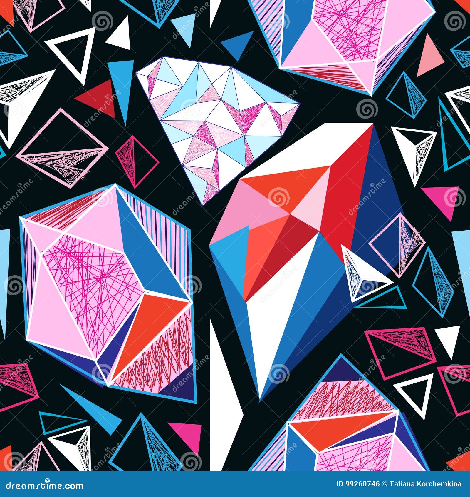 Seamless Geometric Pattern of Triangles Stock Vector - Illustration of ...