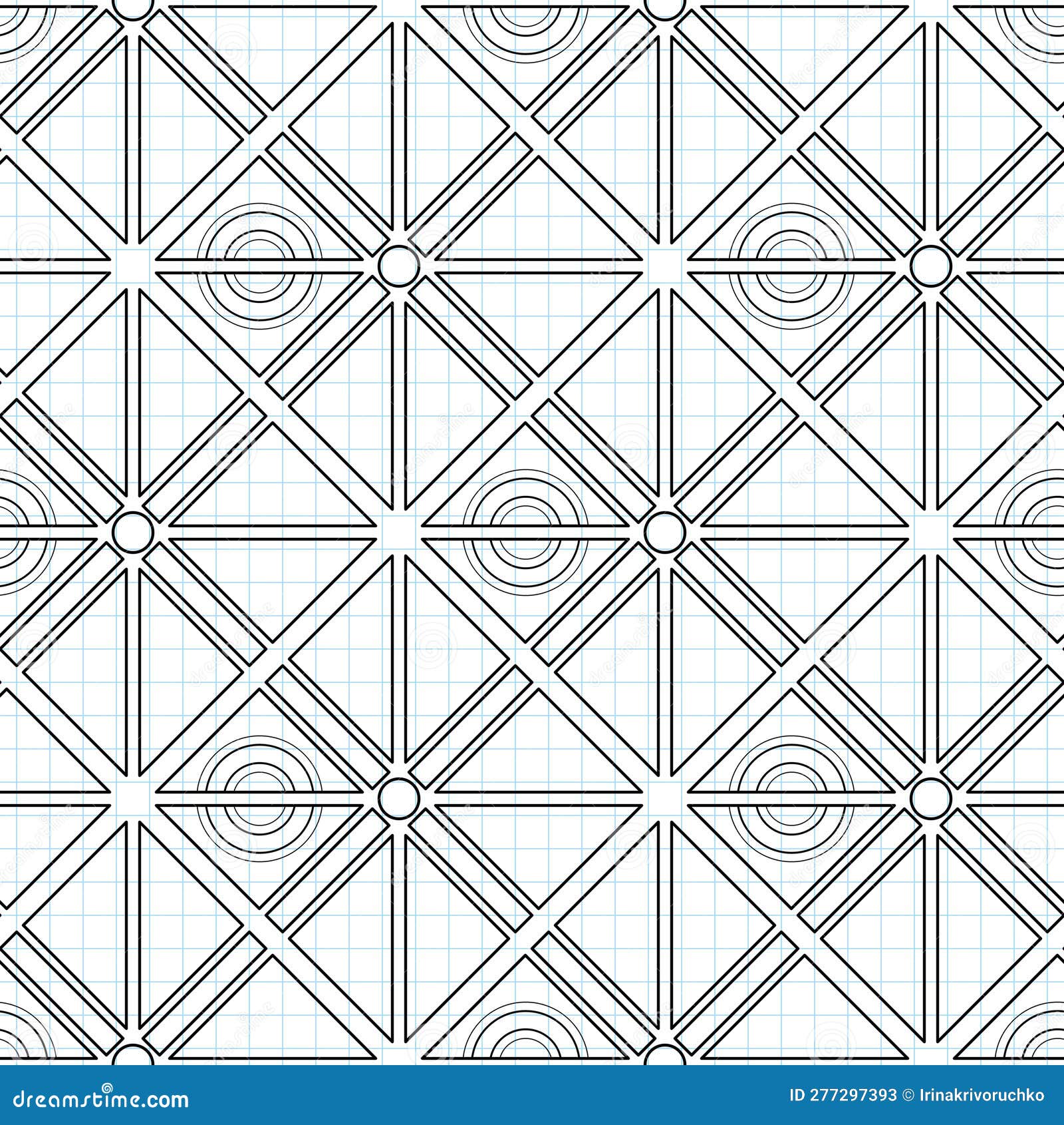 Seamless Geometric Pattern, Drawn on Checkered Notebook Stock Vector ...