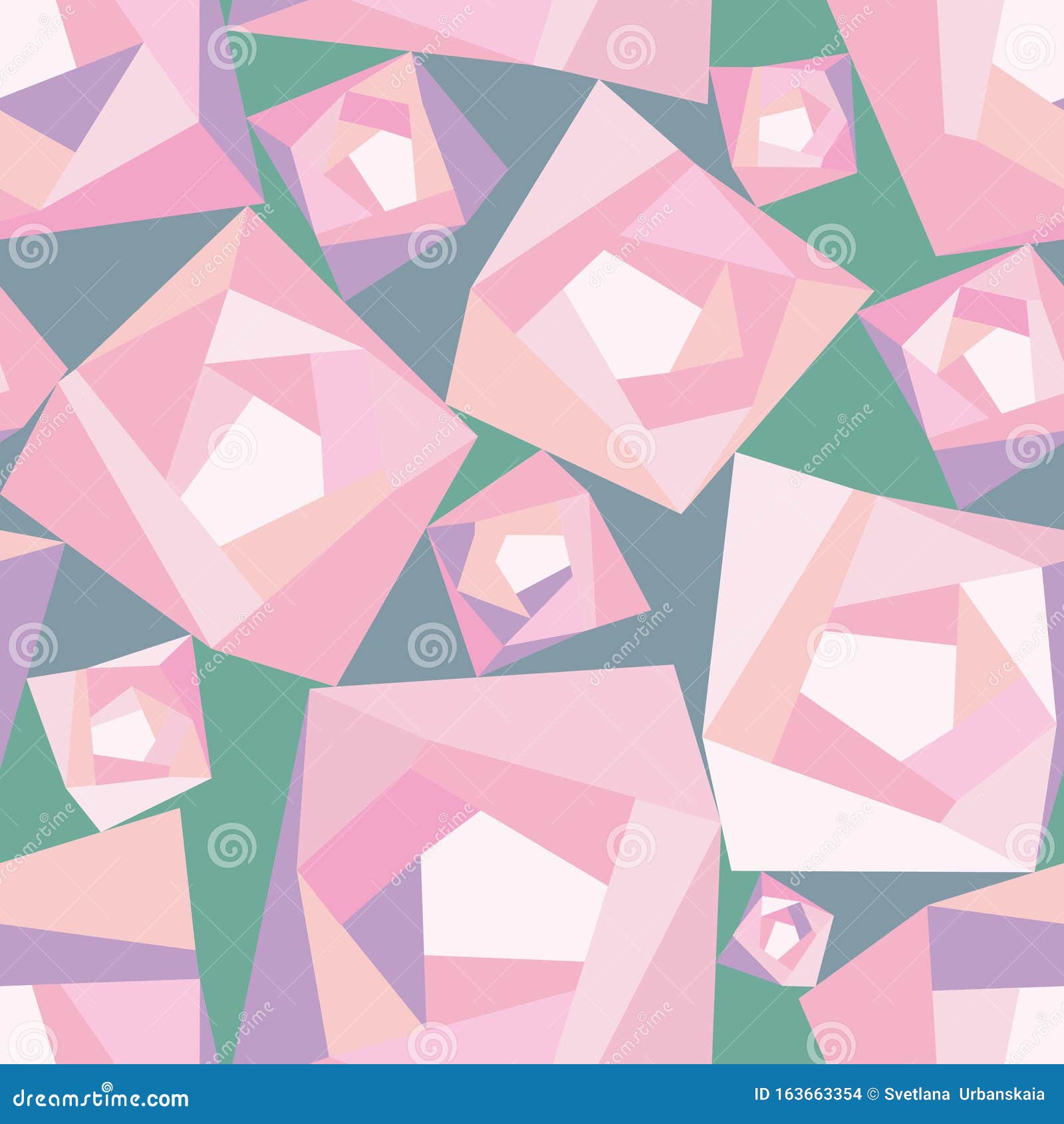 Seamless Geometric Pattern with Triangles. Roses Stock Illustration ...
