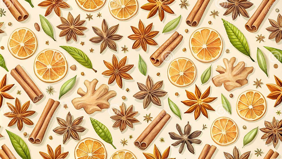 A Seamless Geometric Pattern Using Chai Ingredients Stock Illustration ...