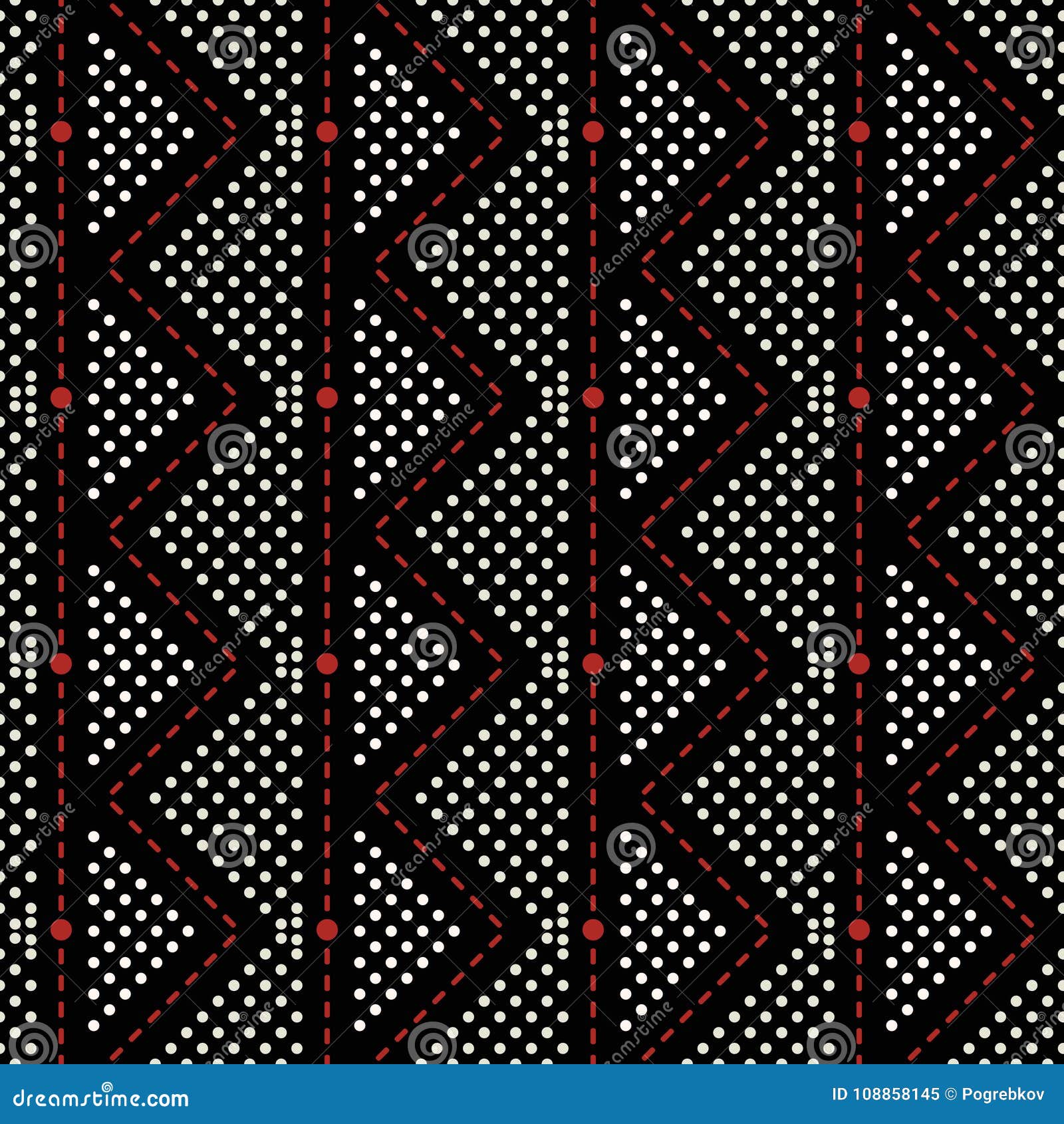 Seamless Pattern of Vertical Straight and Zigzag Dashed Lines Stock ...