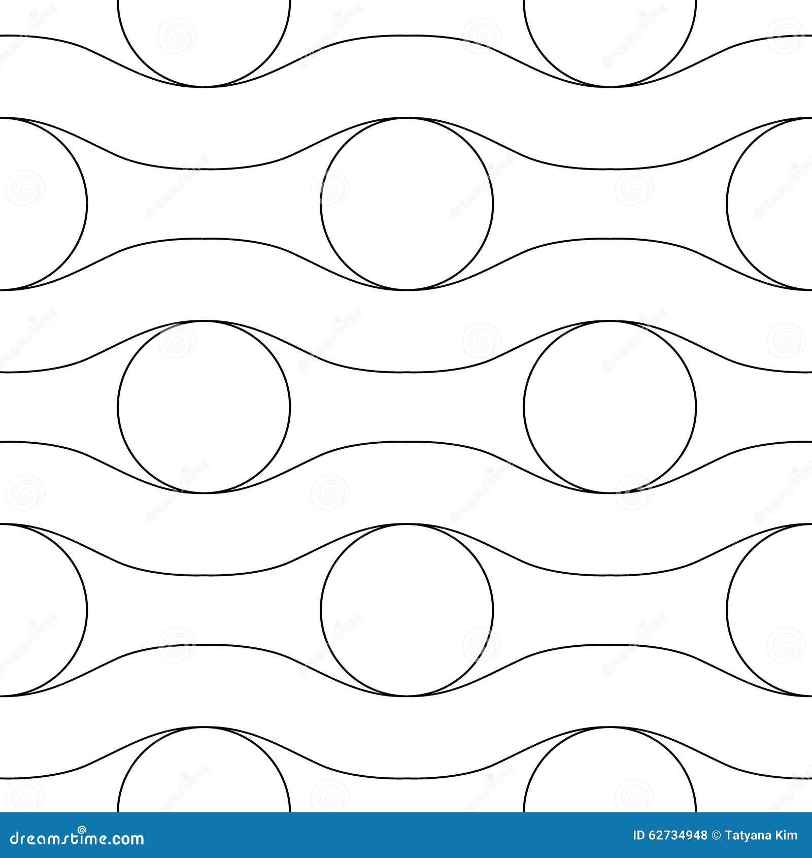 Seamless Geometric Pattern of the Wave and the Circle Stock ...