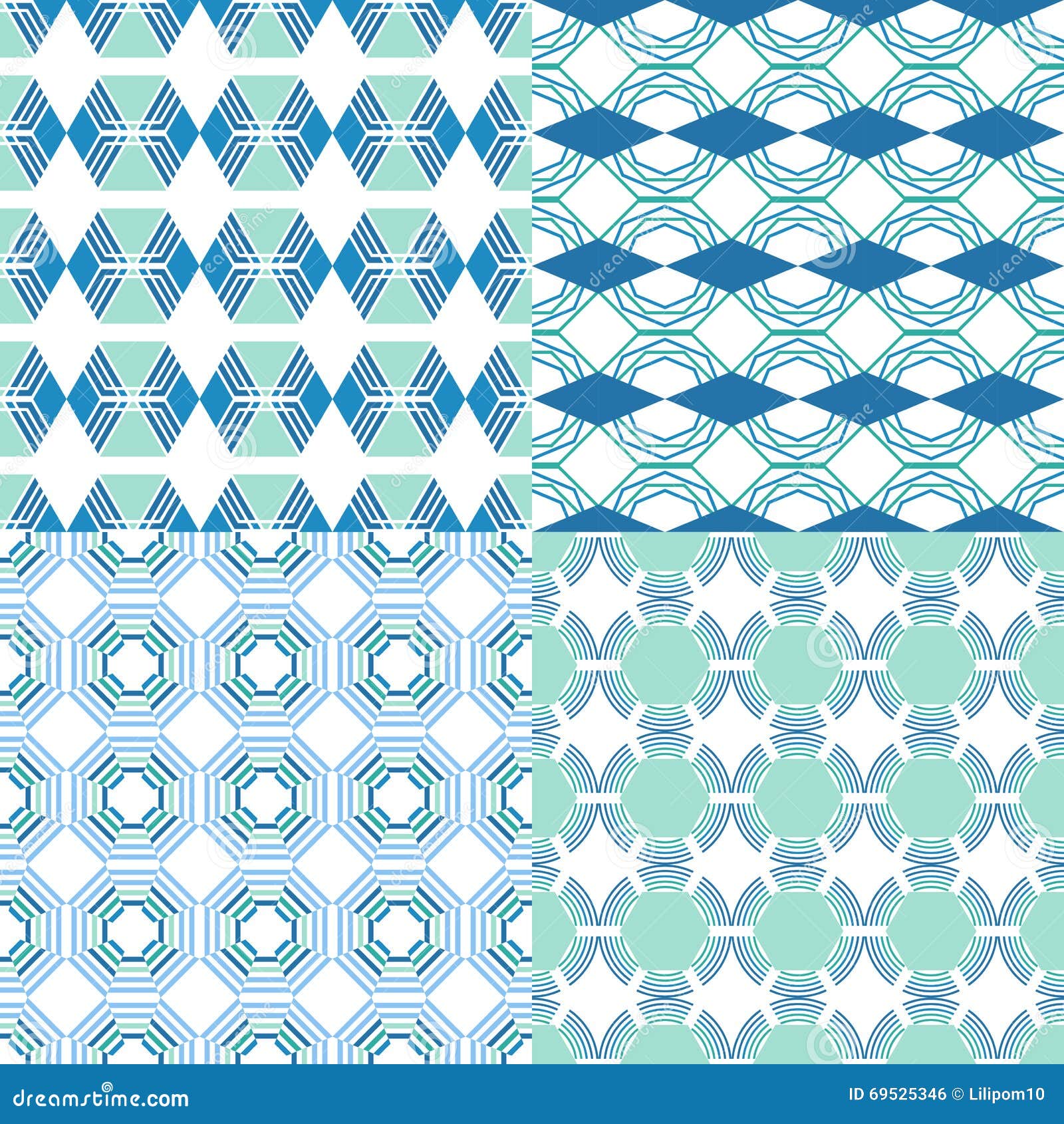 Seamless Geometric Patterns. Decorative Backgrounds Stock Vector ...