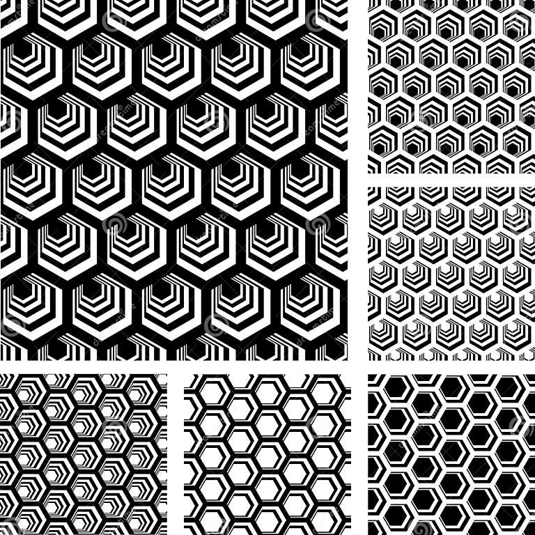 Seamless Geometric Patterns Set. Stock Vector - Illustration of ornate ...