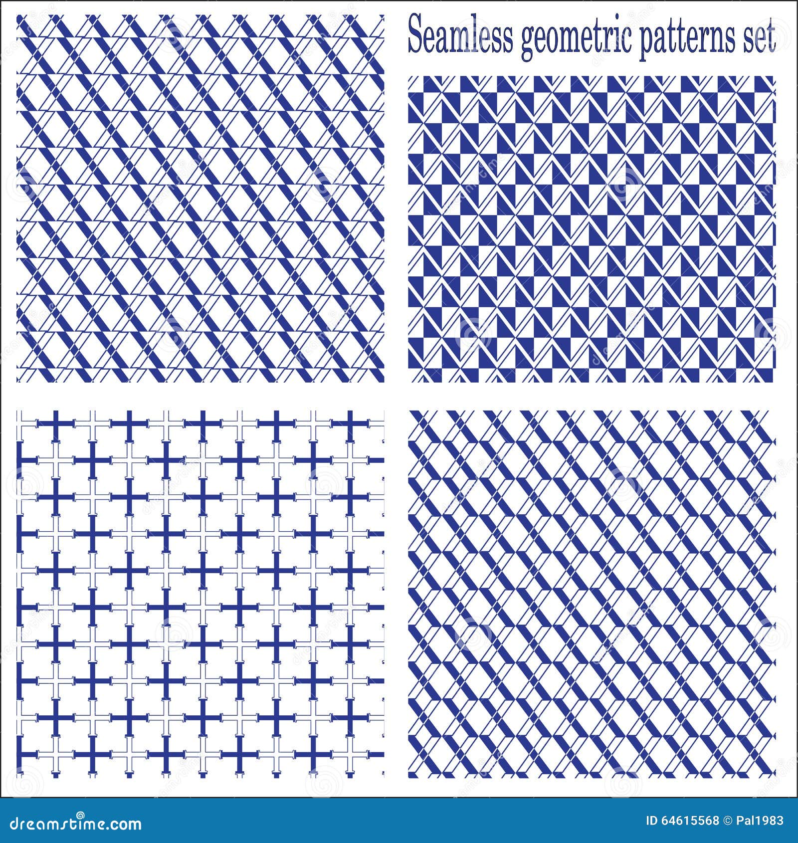 Seamless Geometric Patterns Set Stock Vector - Illustration of abstract ...