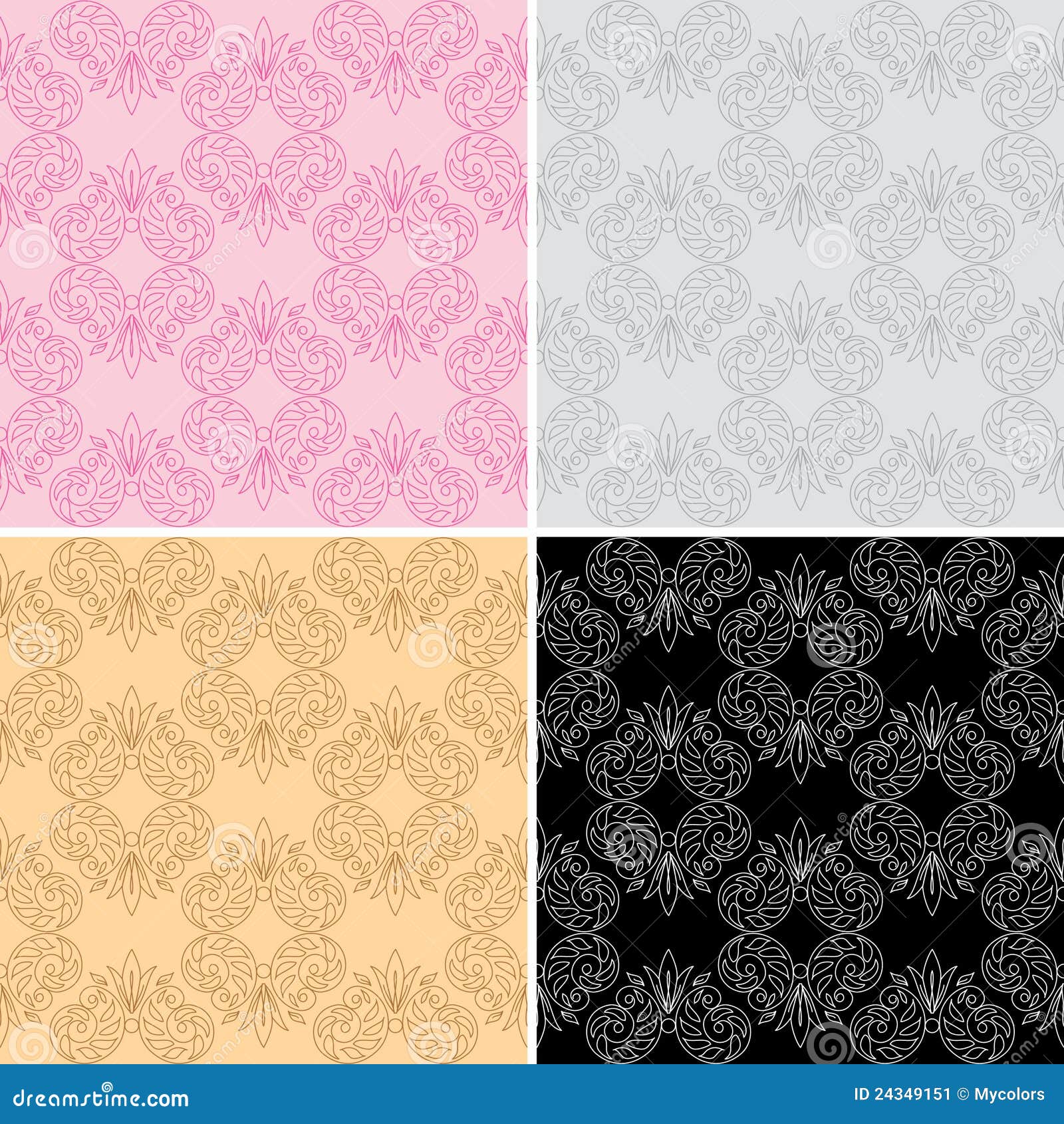 Seamless Geometric Patterns - Vector Set Stock Vector - Illustration of ...