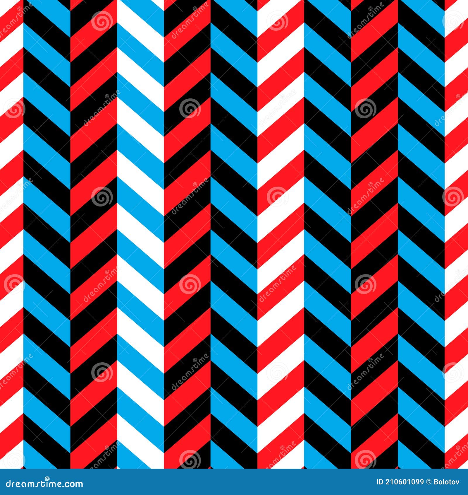 Seamless Geometric Red and Blue Pattern Stock Vector - Illustration of ...