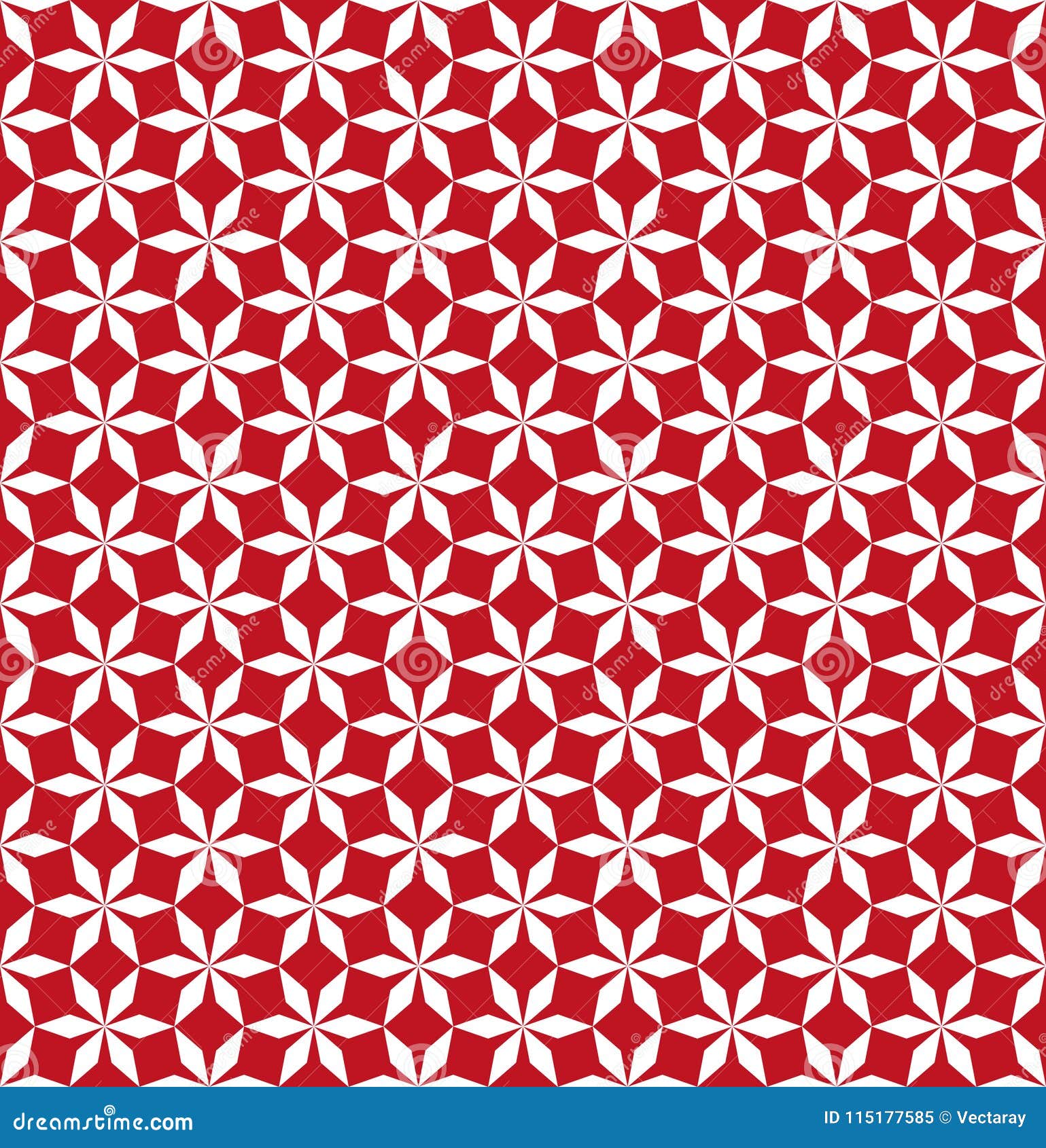Seamless Geometric Red Star Pattern Background Stock Illustration ...