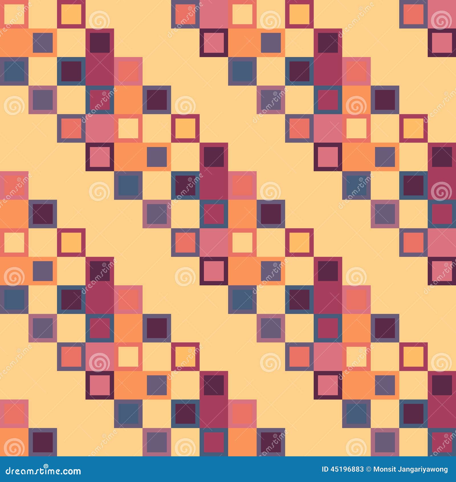 Seamless Geometric Red Yellow Blue Rectangle Pattern Stock Vector ...