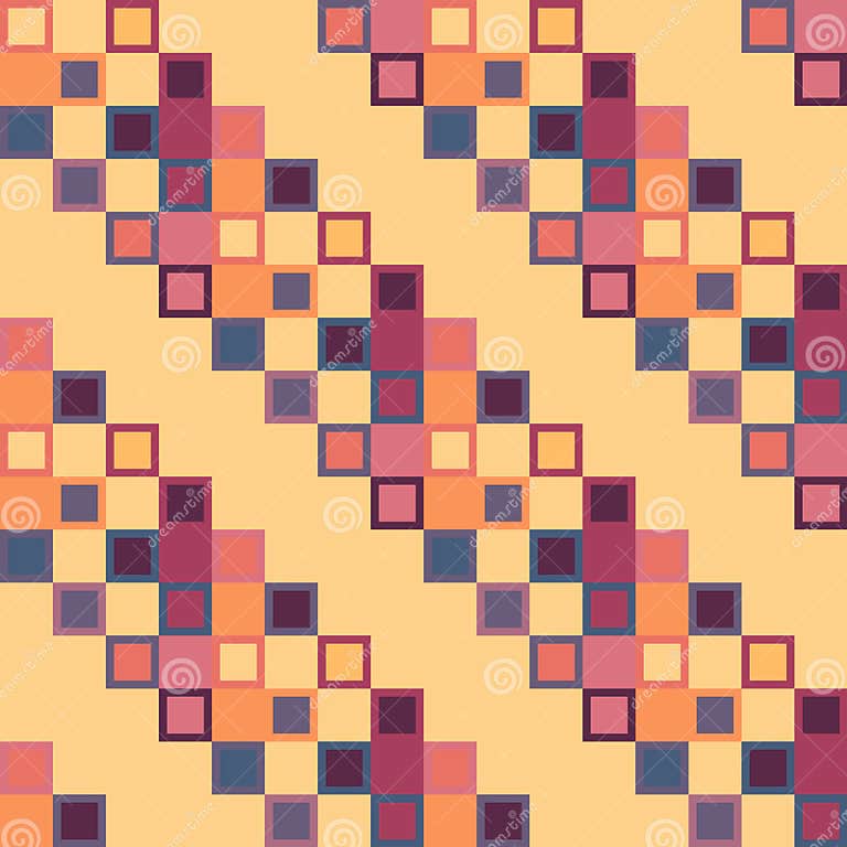 Seamless Geometric Red Yellow Blue Rectangle Pattern Stock Vector ...