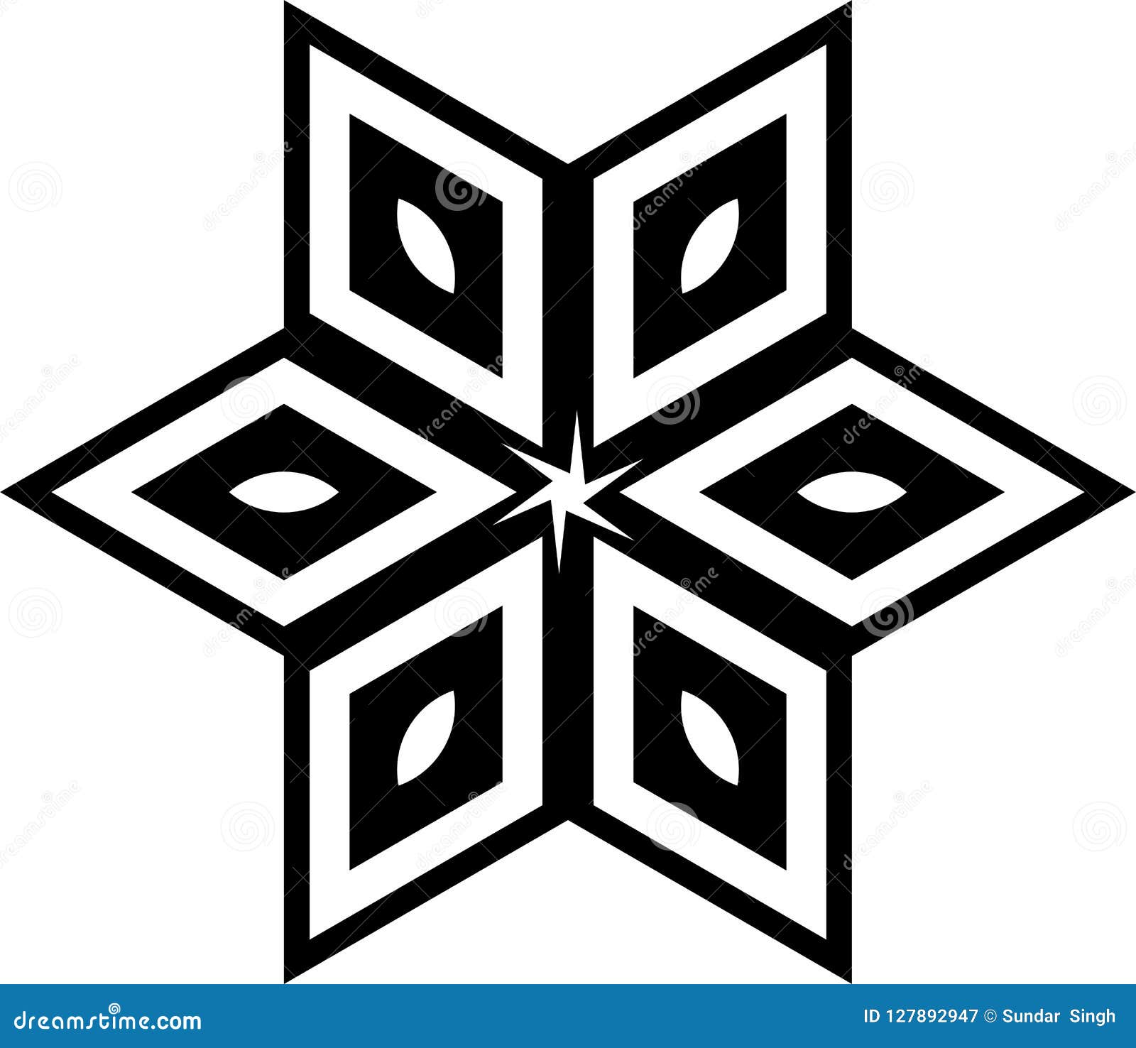 Circular Pattern. Geometric Icon. Seven Pointed Star on White ...