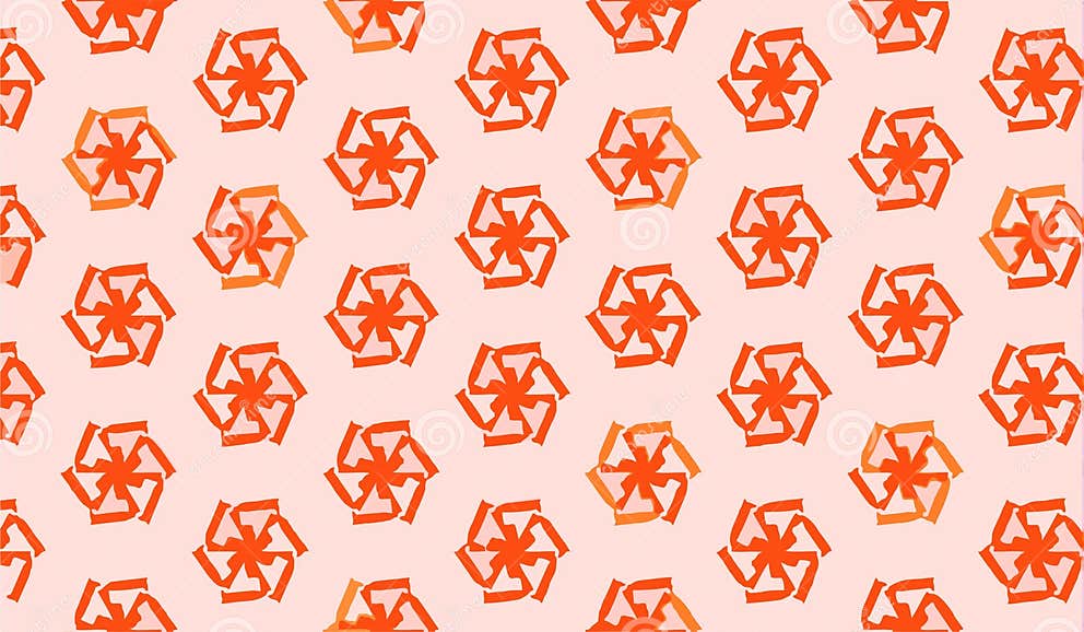 Seamless Geometric of Repeating Pattern on Orange Background Stock ...