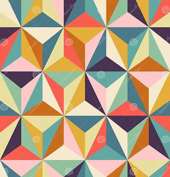 Seamless Geometric Retro Pattern Stock Vector - Illustration of gift ...