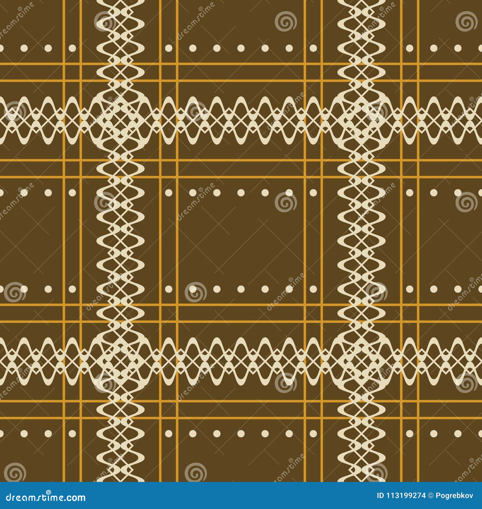 Checkered Seamless Rustic Pattern in Brown and Orange Colors Stock ...