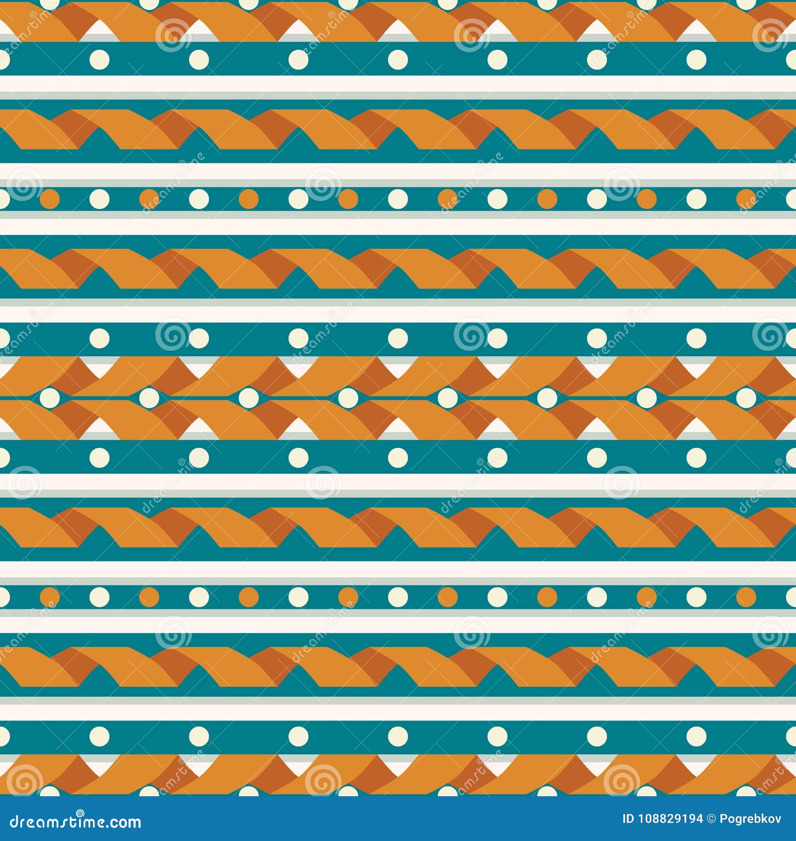 Seamless Geometric Rustic Pattern in Retro Colors Stock Vector ...
