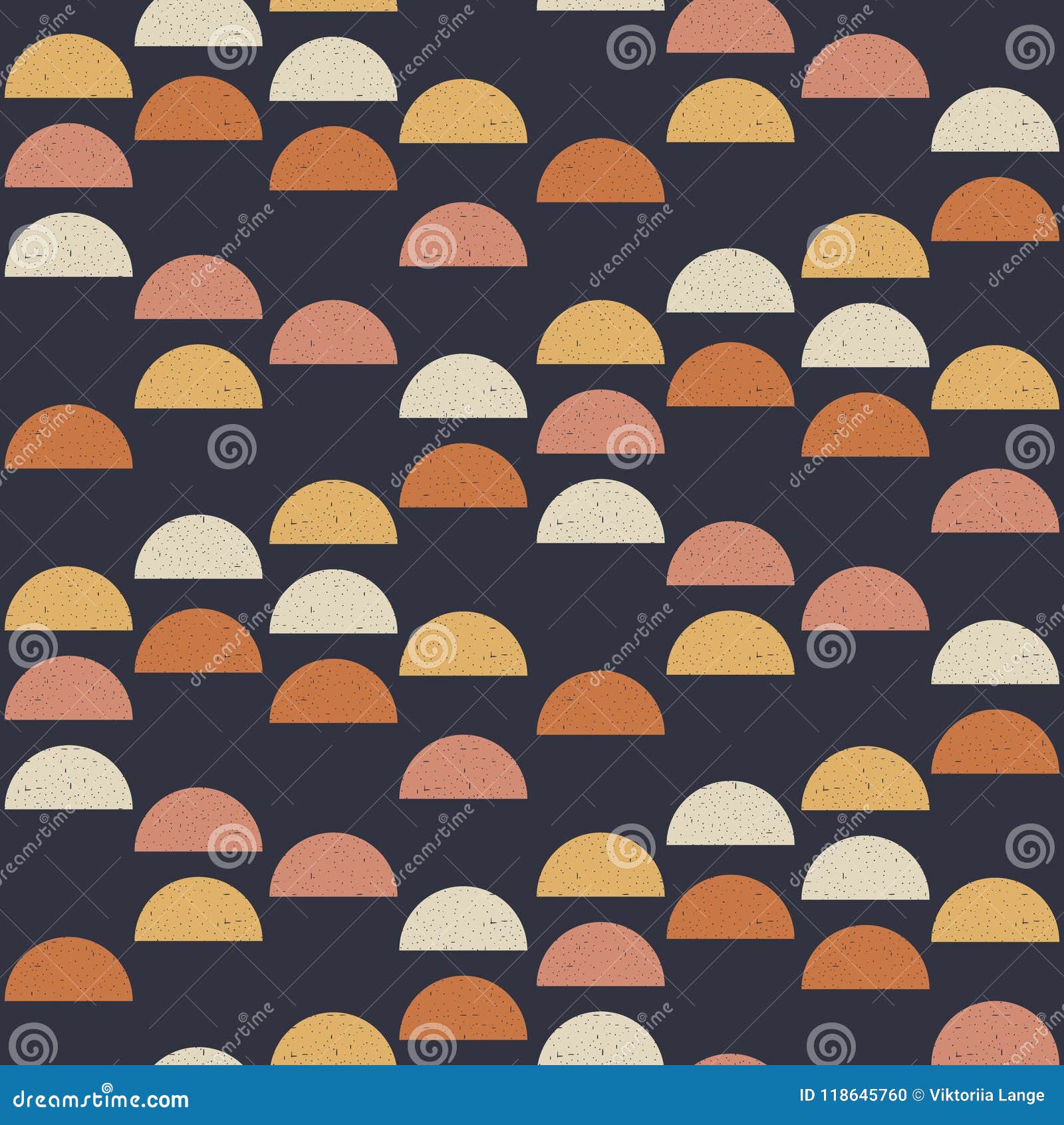 Seamless Geometric Semi Circle Pattern. Stock Vector - Illustration of ...