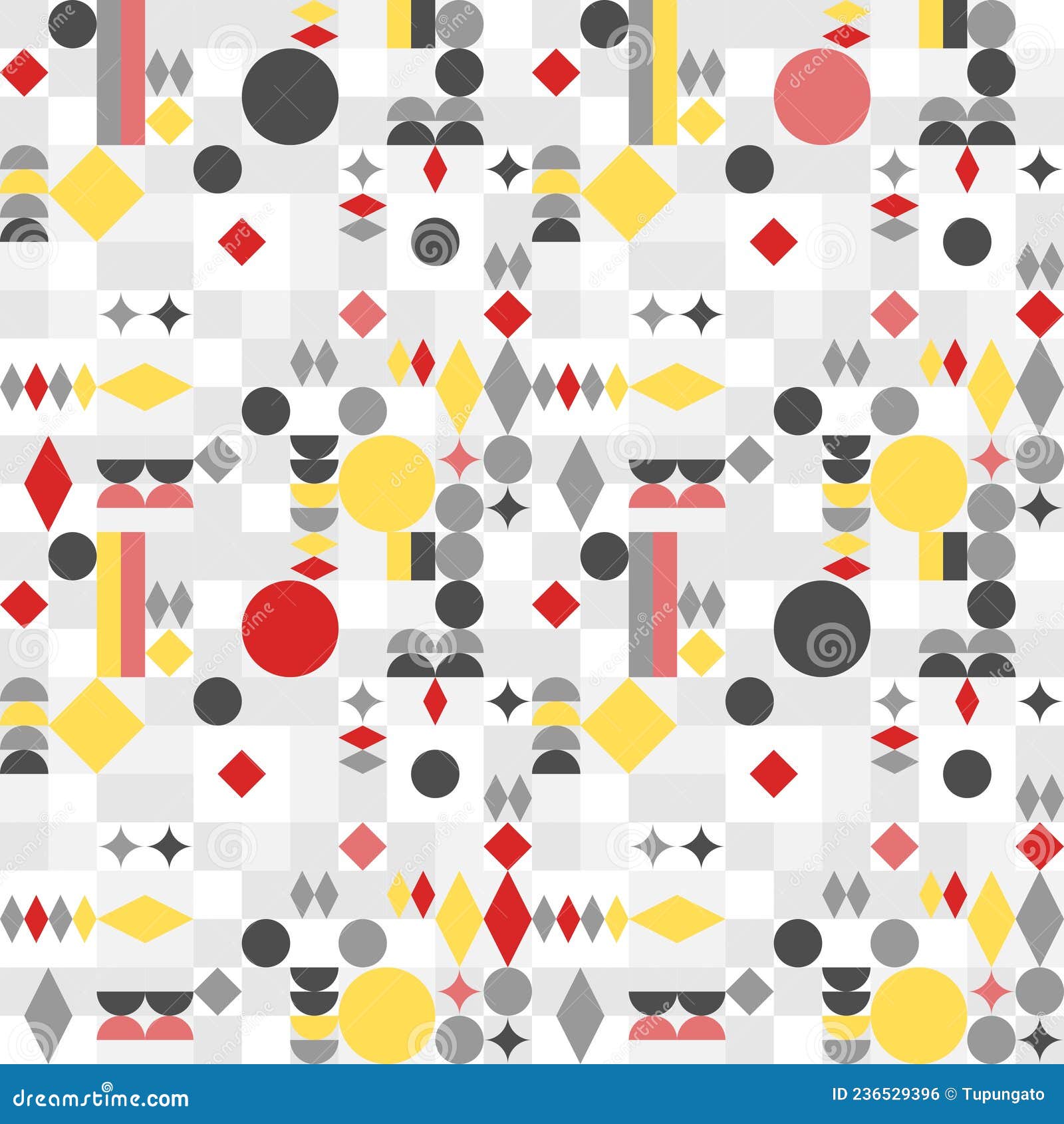 Seamless Geometric Shapes Patchwork Texture Stock Vector - Illustration ...