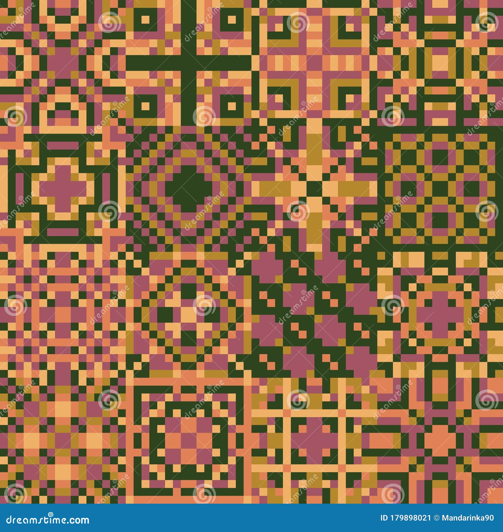 Seamless Geometric Squares, Pixel Texture Stock Vector - Illustration ...