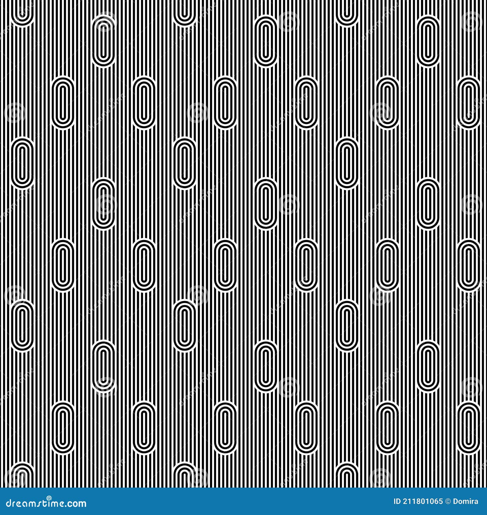 Seamless Geometric Striped Pattern. Monochrome Striped Loopy Ribbon ...